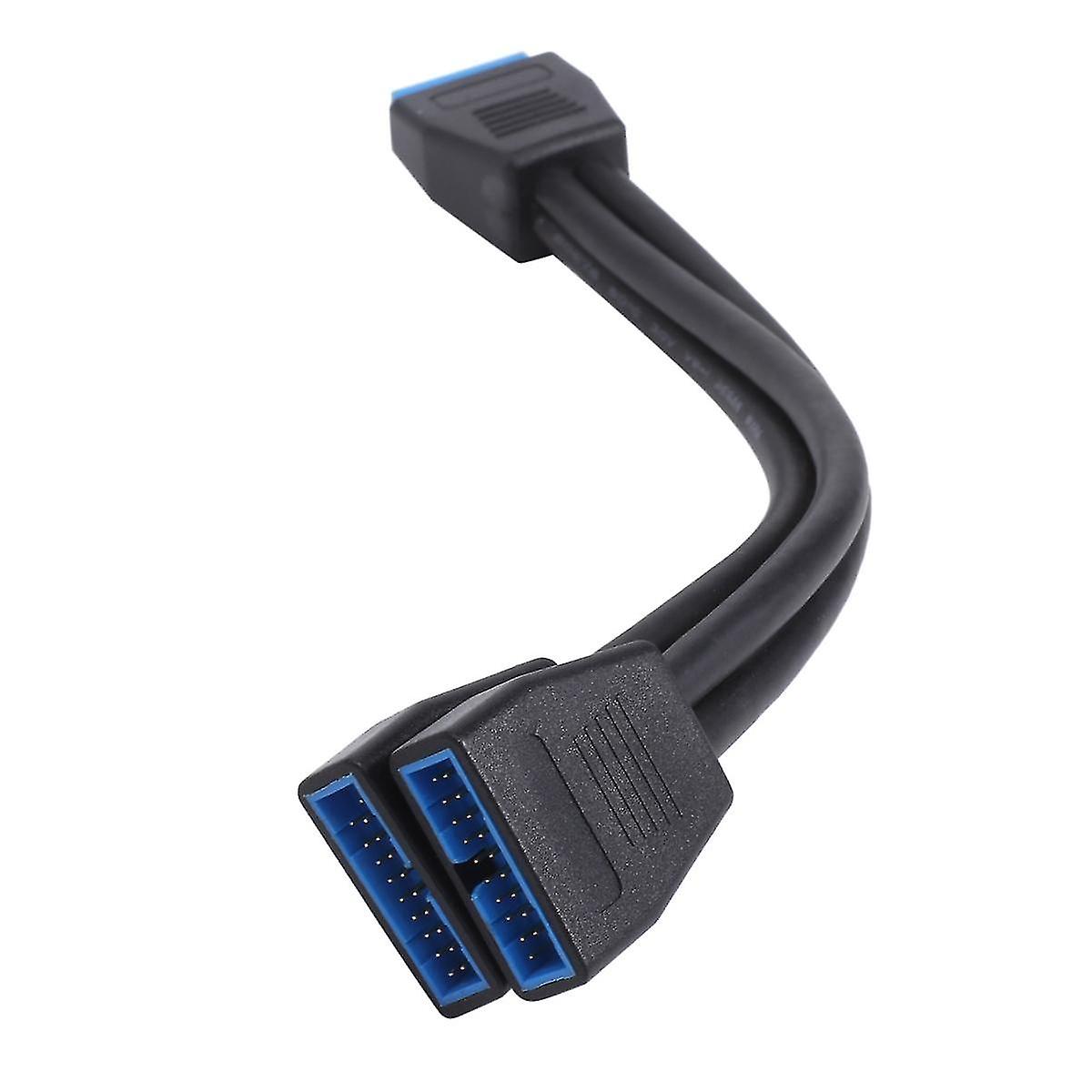 Motherboard Usb 3.0 19pin/20pin Header 1 To 2 Extension Splitter Cable ...