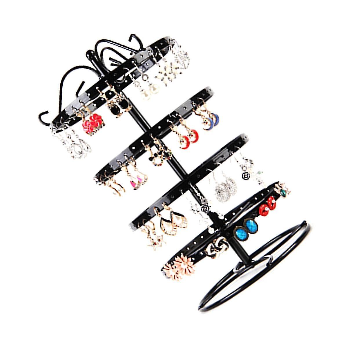Wrought Iron Four-story Rotating Jewelry Rack Jewelry Rack Earring ...