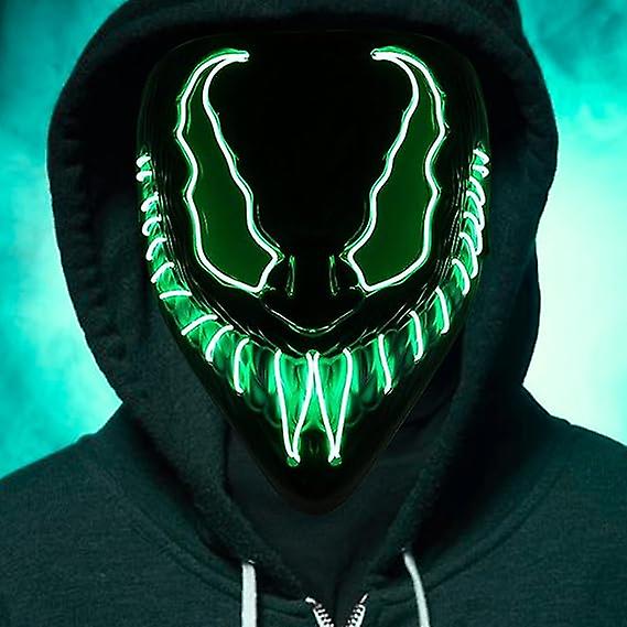LED Halloween Masks with 3 Lighting Modes, Demon Face Masks, Halloween ...