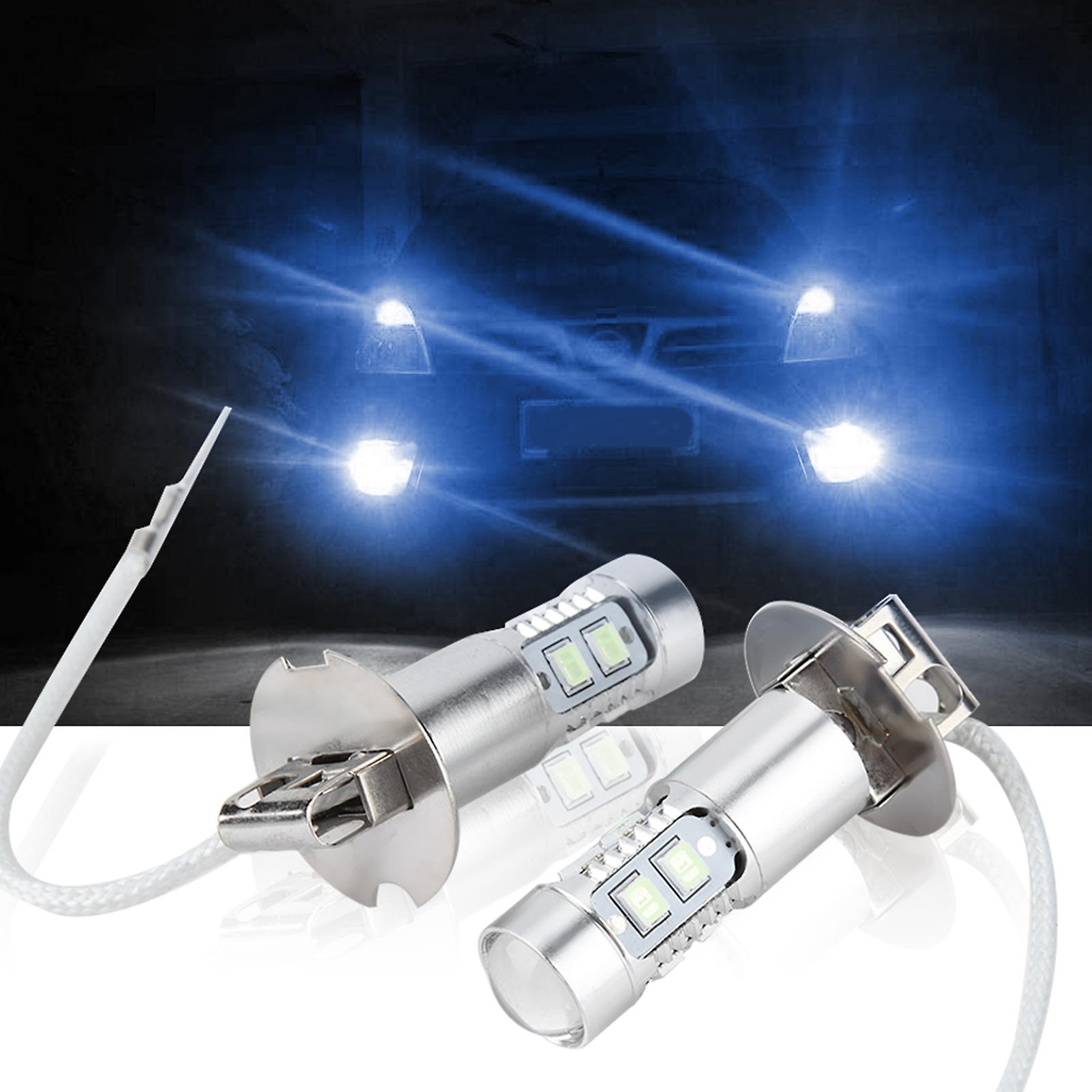 2Pcs 100W 1200LM 8000K Car LED Headlight Bulbs Kit Fog Lamp Daytime ...