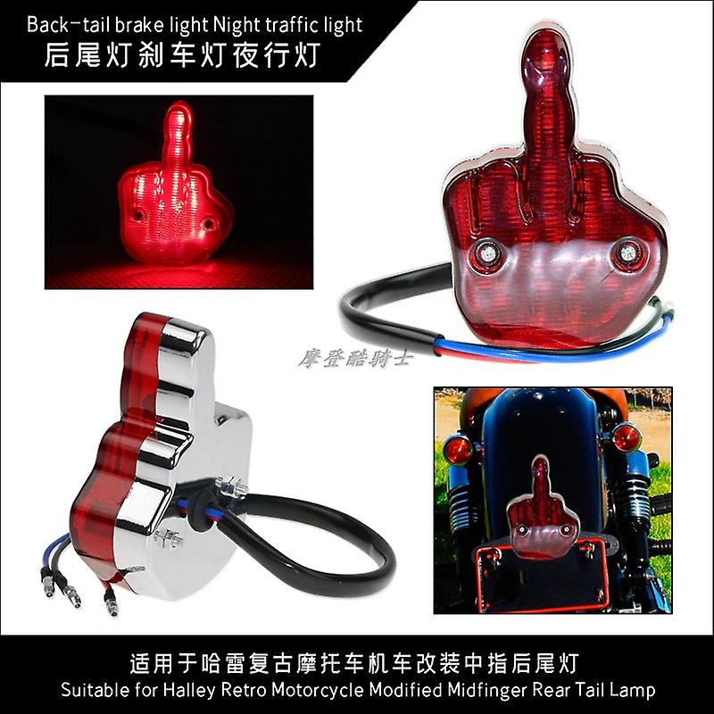 Middle Finger Rear Tail Light Suitable for Harley Retro Motorcycle ...