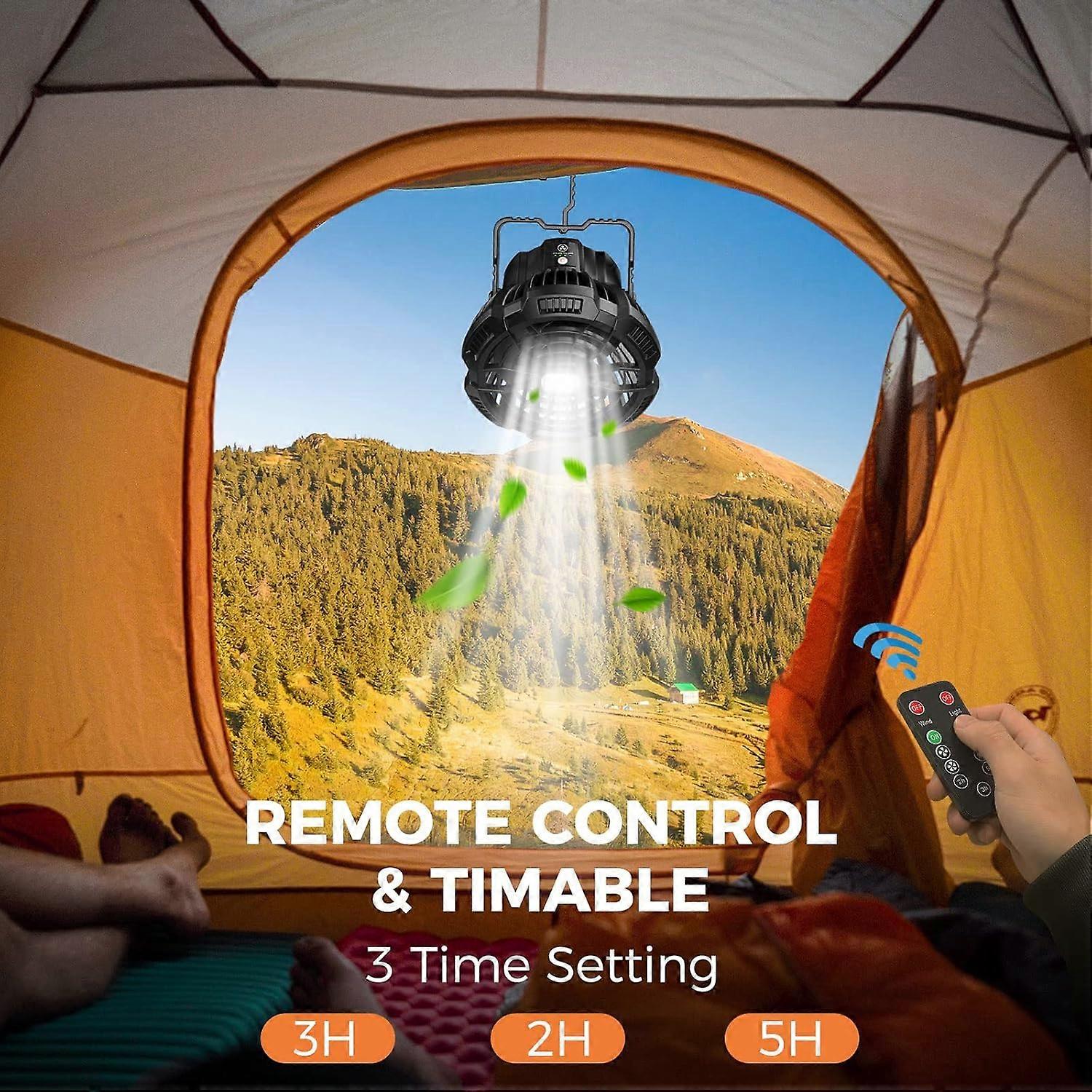 Camping Fan for Tents, Tent Fan with Lantern Remote Control 7800mAh ...