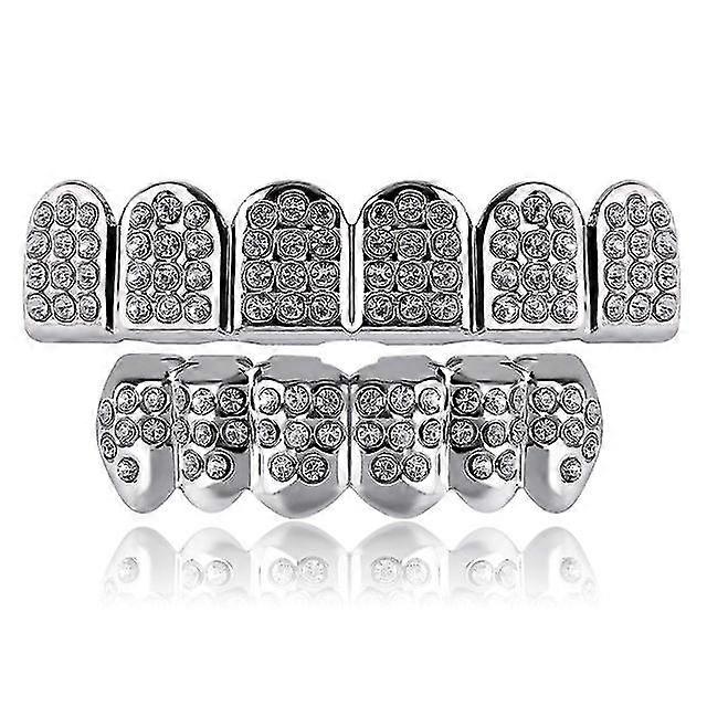 18K Plated Gold Grills Teeth Grillz for Men Women Iced Out Hip Hop ...