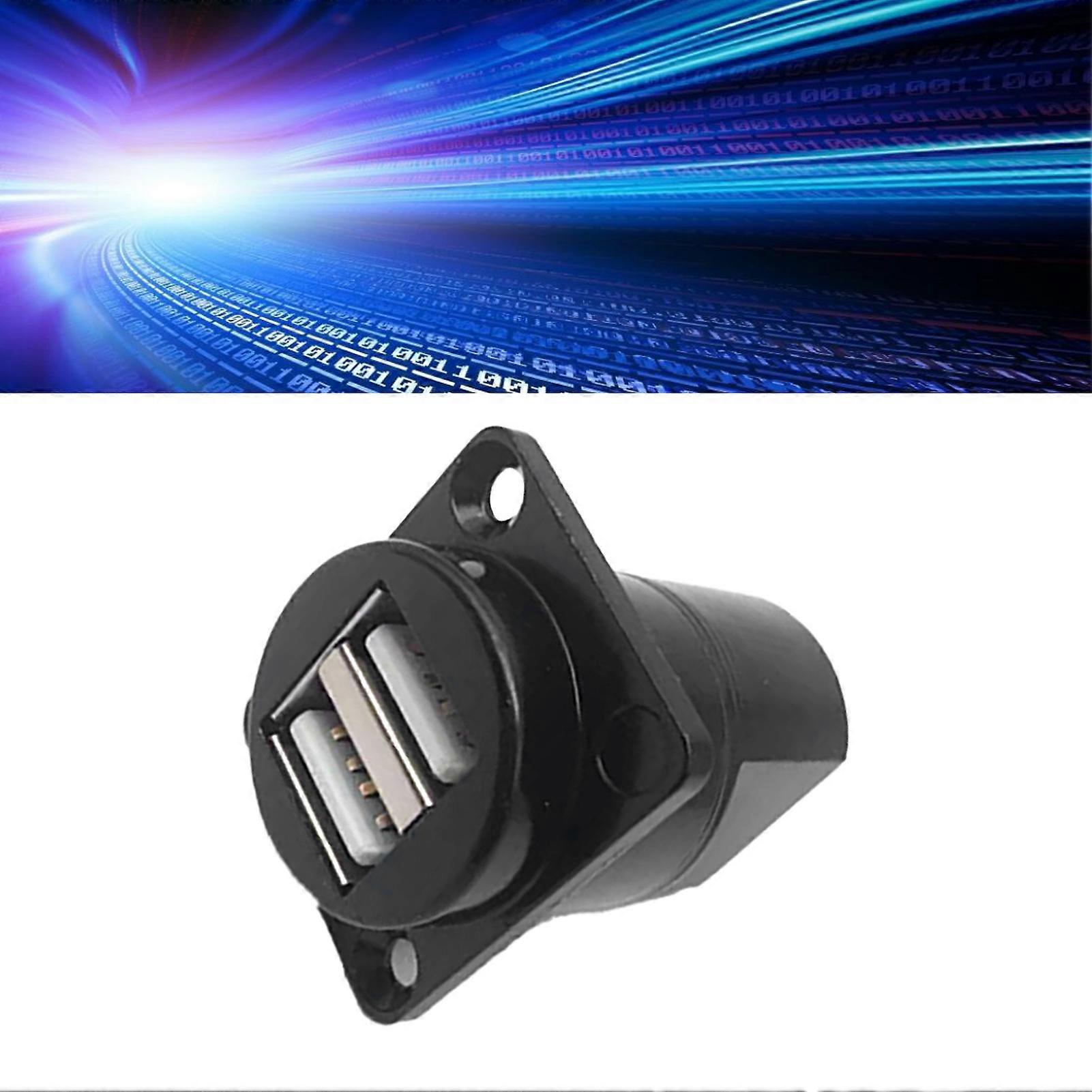 USB Panel Mount Connector Female to Female Dual Ports Stable Data ...