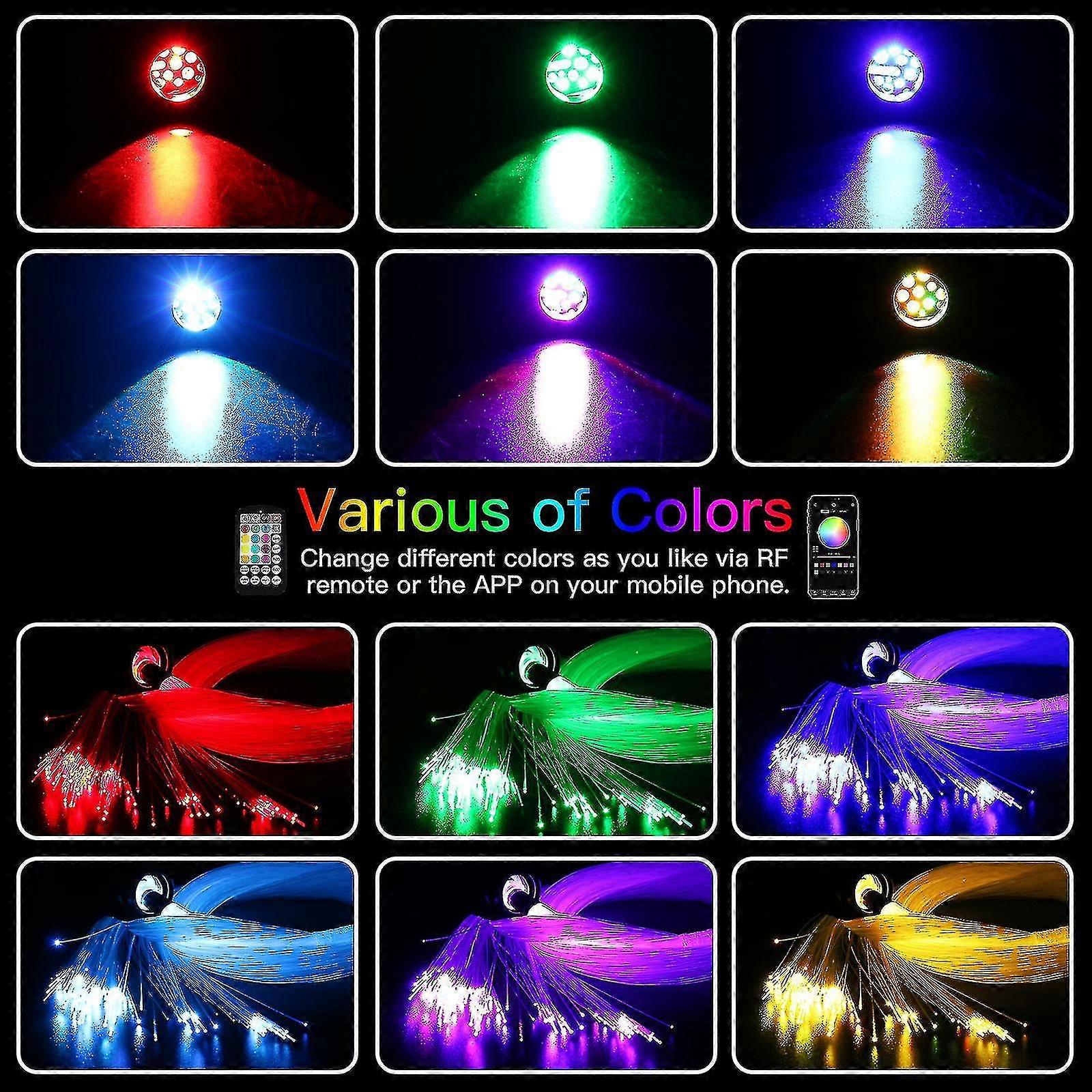 16w Twinkle Rgbw Fiber Optic Star Ceiling Lights Kit Smart App Sound ...