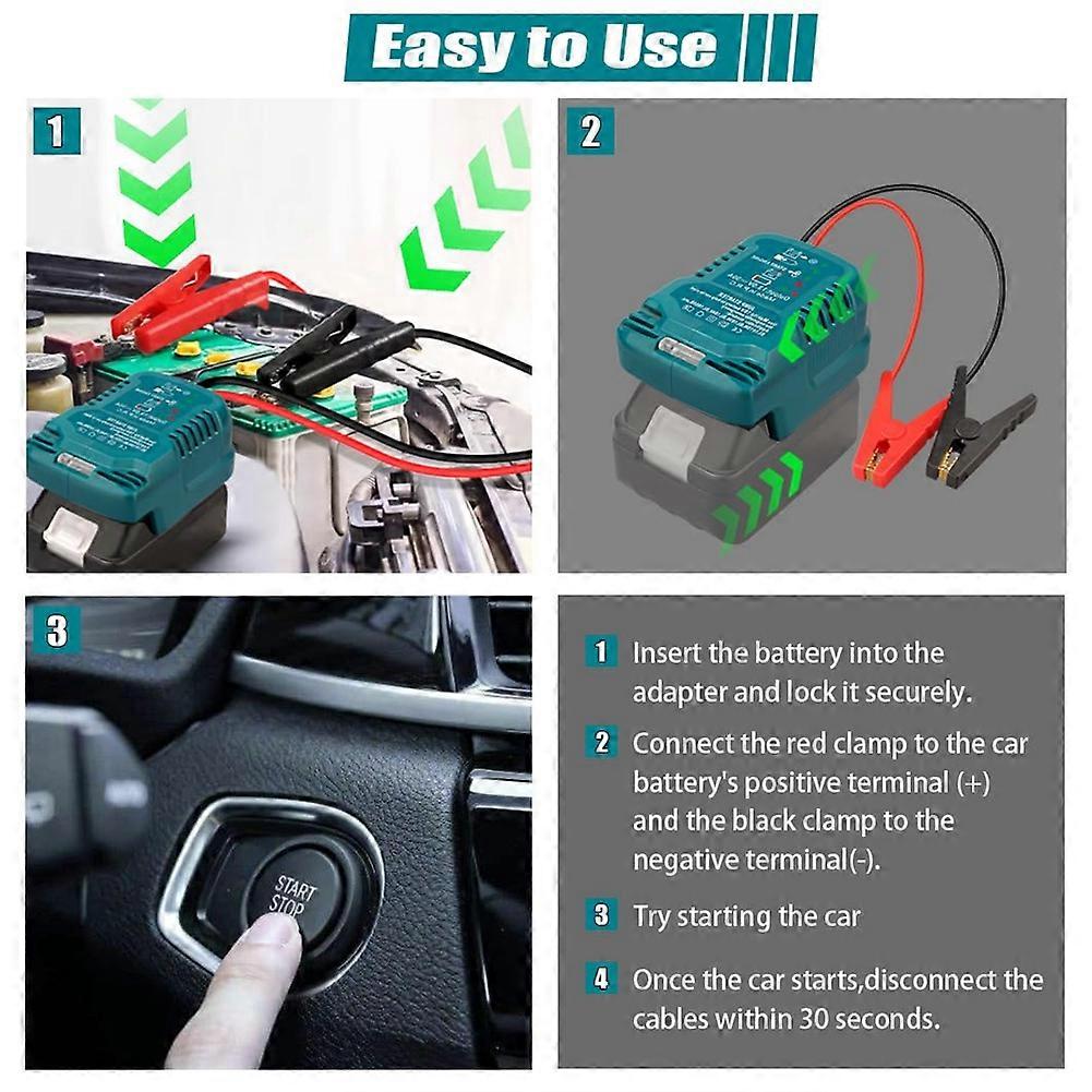 Jumper Cables Jump Kit for 18V Battery, Jump Starting Adapter Auto ...