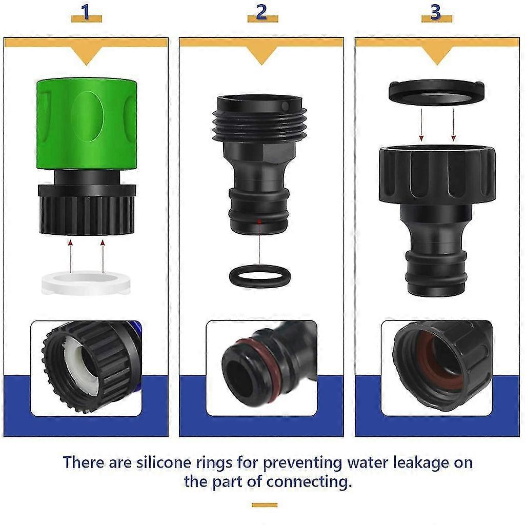 Garden Hose Quick Connect Plastic Fitting Water Hose Connectors 3/4 ...