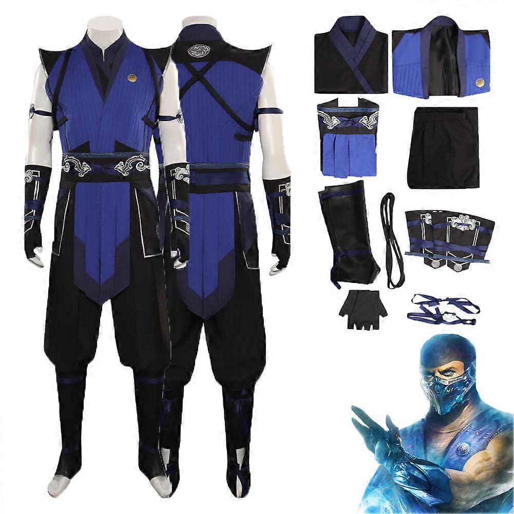 Game Mortal Cos Kombat Sub-Zero Cosplay Costume Suit Accessories ...