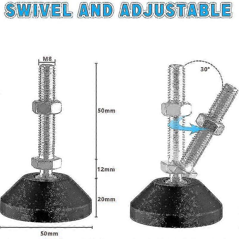 8 Pieces Leveling Feet 50*m8, Adjustable Furniture Feet, Stainless ...