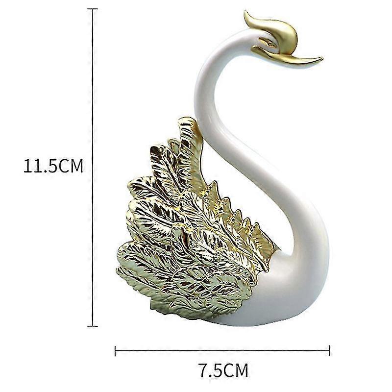 2 Pieces Of Swan Ornaments Figurines,swan Cake Decoration,car Figurines ...