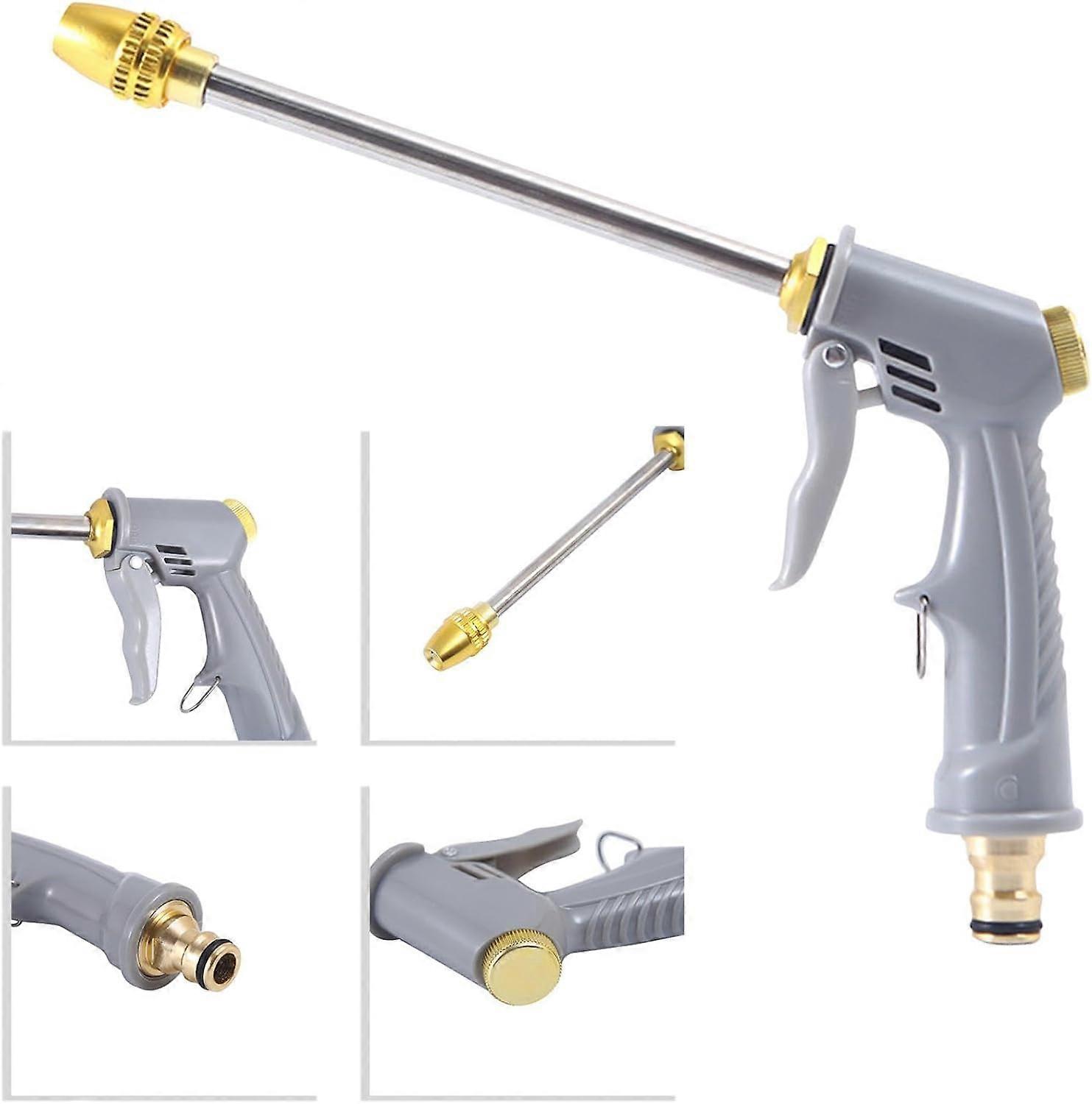 High Pressure Garden Hose Nozzle - Stainless Long Spray Water Spray ...