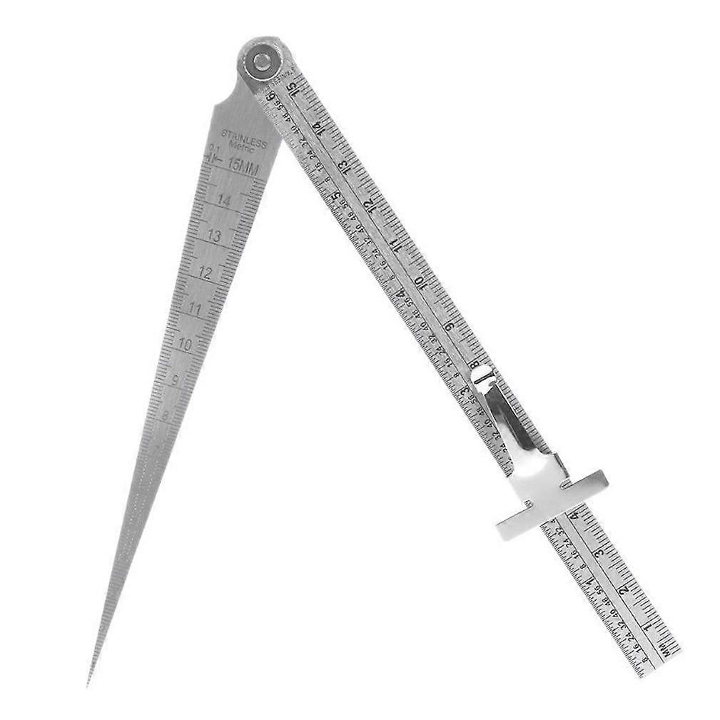 Stainless Steel Taper Welding Feeler Gauge Gage Depth Ruler Gap Hole ...