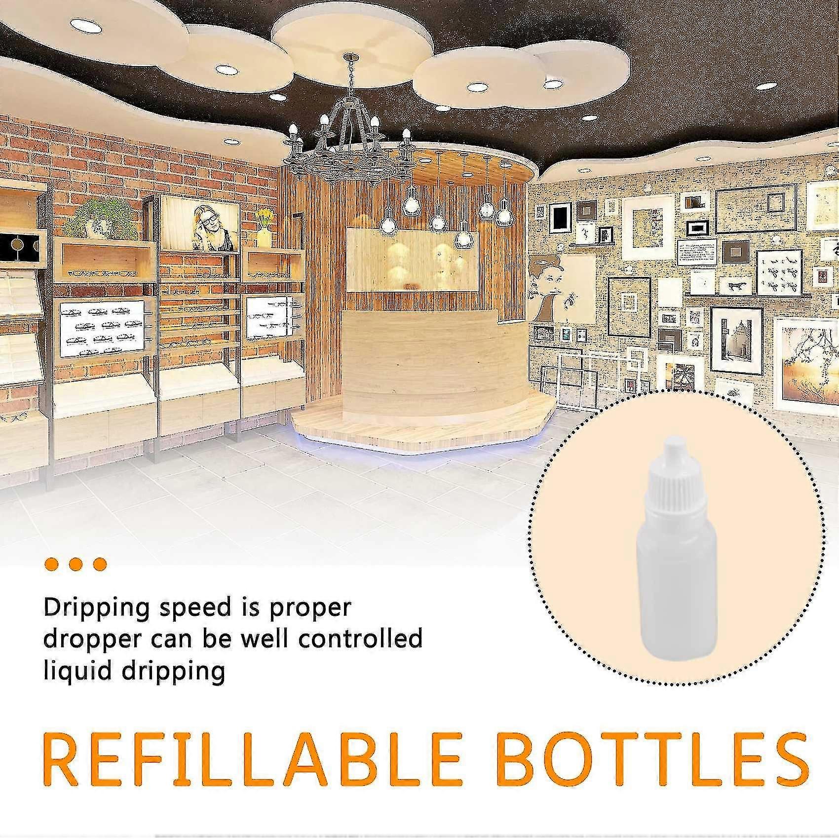 100pcs 15ml Squeezable Dropper Bottles Eye Liquid Dropper Refillable ...