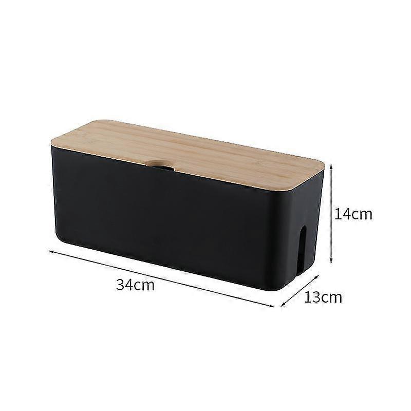 Cable Tidy Box, Wood Grian Under Desk Cable Management Organiser Box ...