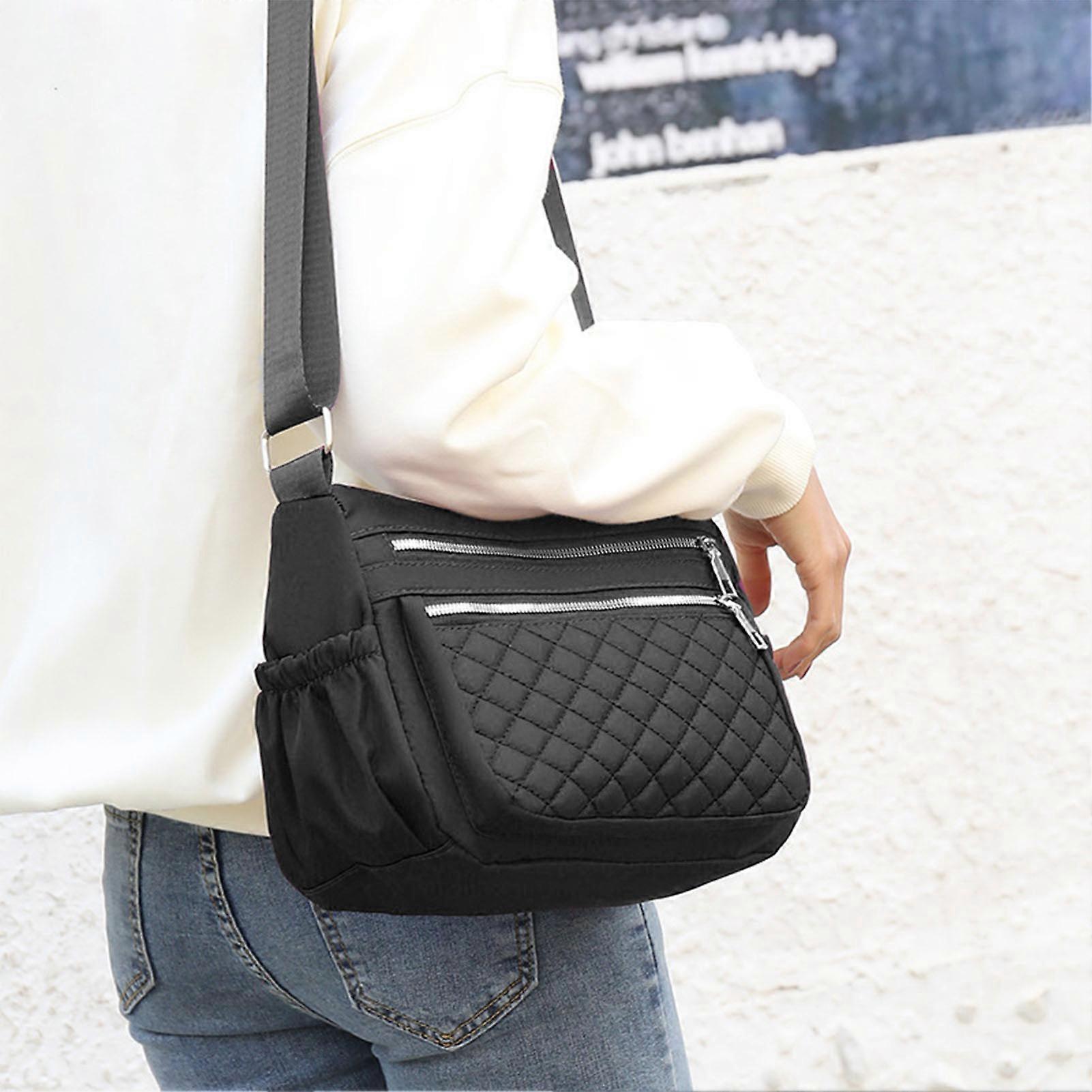Shoulder Bag Rhomboid Nylon Large Capacity Zippers Shoulder Handbag for ...