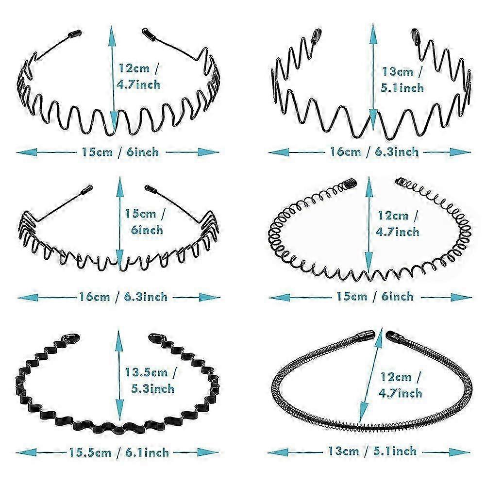 Elastic Wavy Spring Wave Hair Bands, Multi-Style Non-slip Metal Hair ...