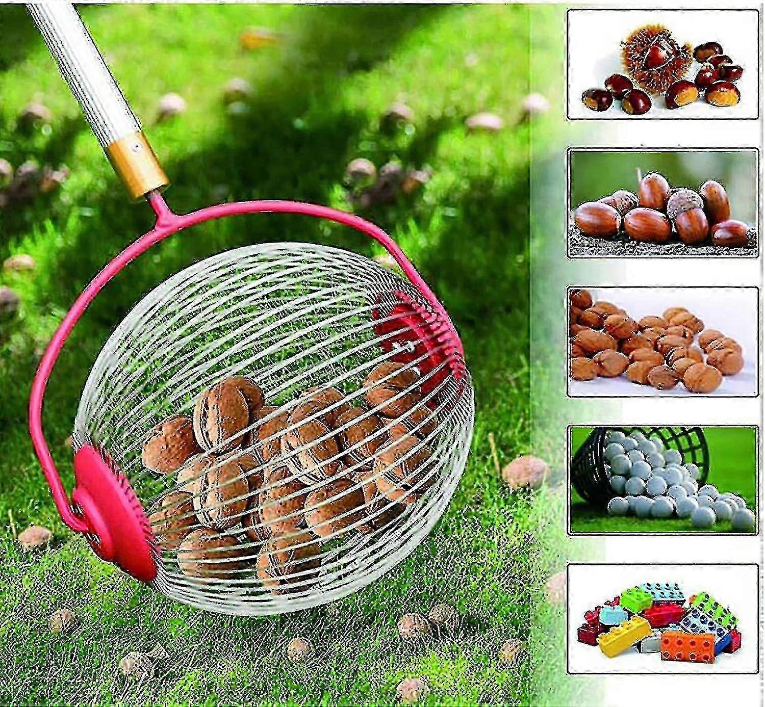 2025 Golf Nut Picker Fruit Collector Garden Rolling Nut Harvester Fruit Picker Telescopic Pole ...