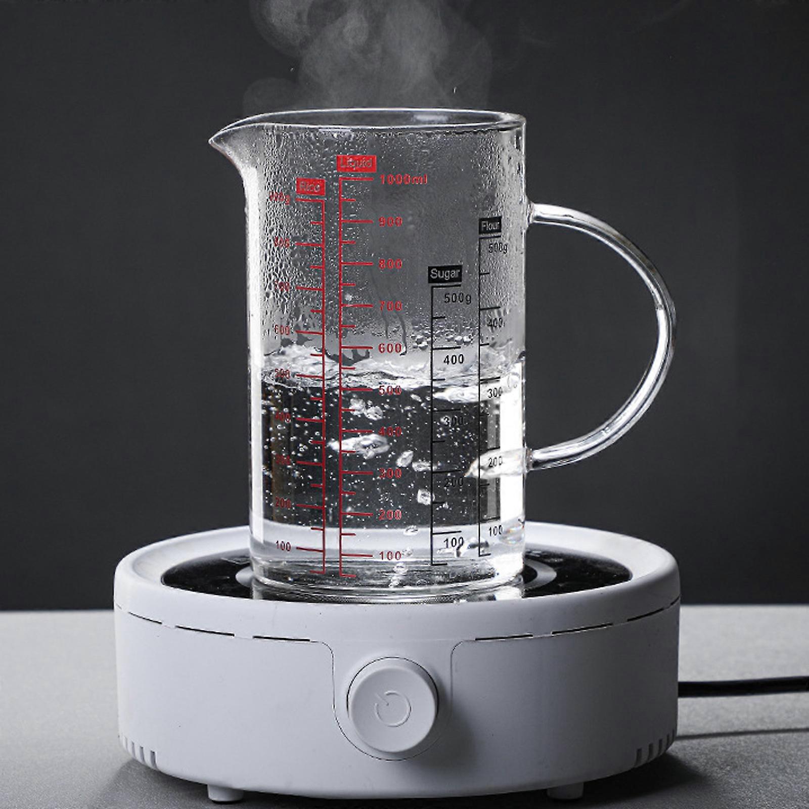 Glass measuring cup, 1 liter, with lid, scale for liters, milliliters ...