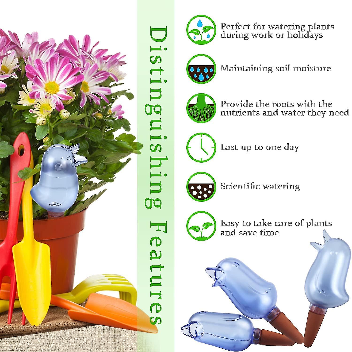 4 Pack Self Watering Spikes,indoor Plant Watering Globes,bird Shape ...