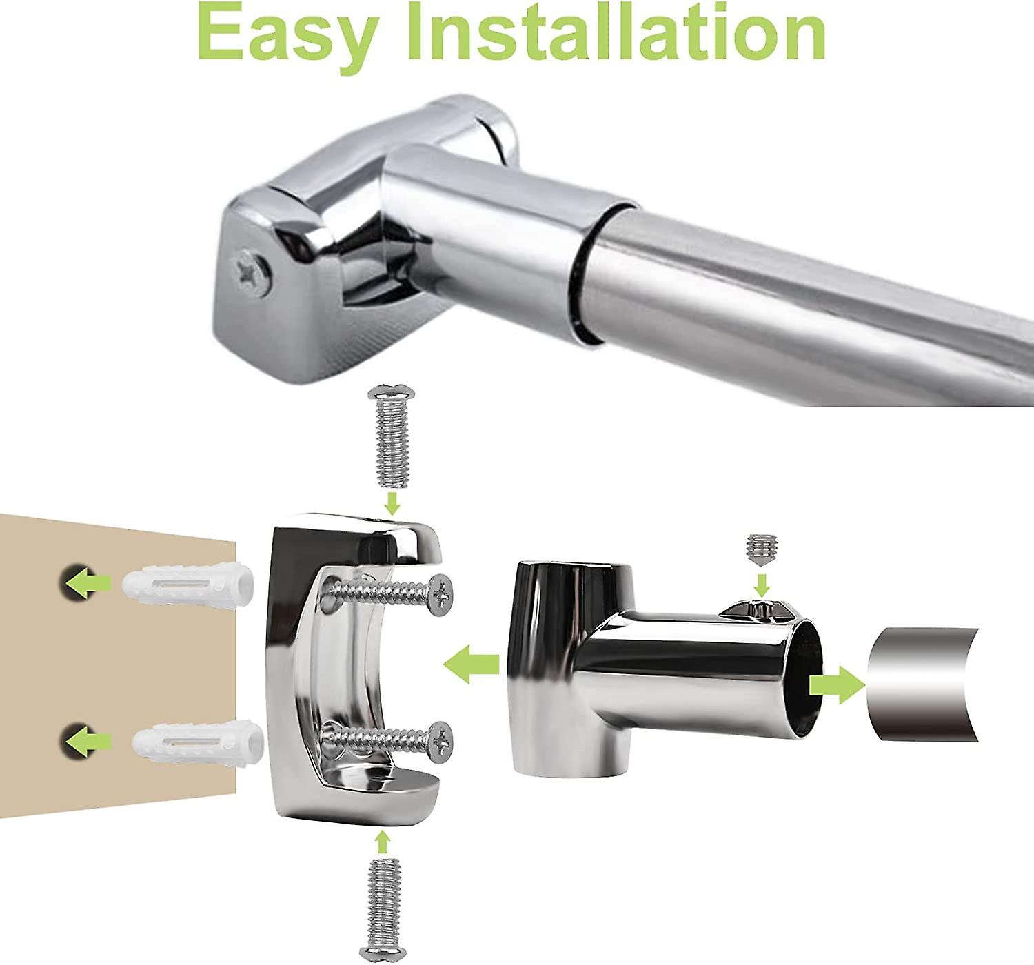 2 Pack Zinc Alloy Shower Curtain Rod Brackets with Simple Swivel Flange ...