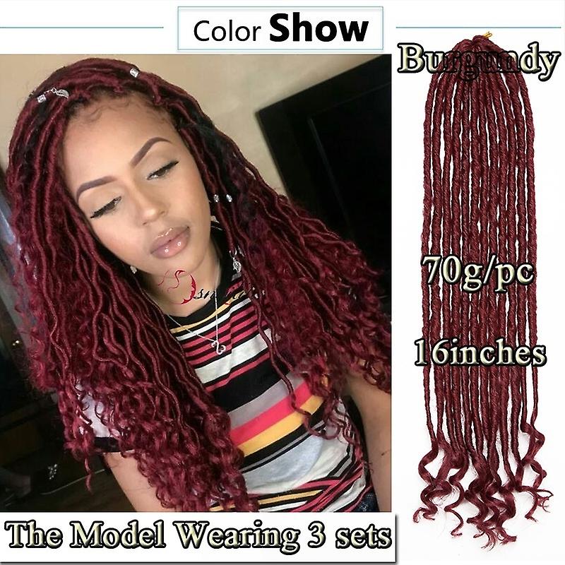16 Inches Goddess Faux Locs Crochet Hair Silky Soft Natural DreadLocks ...