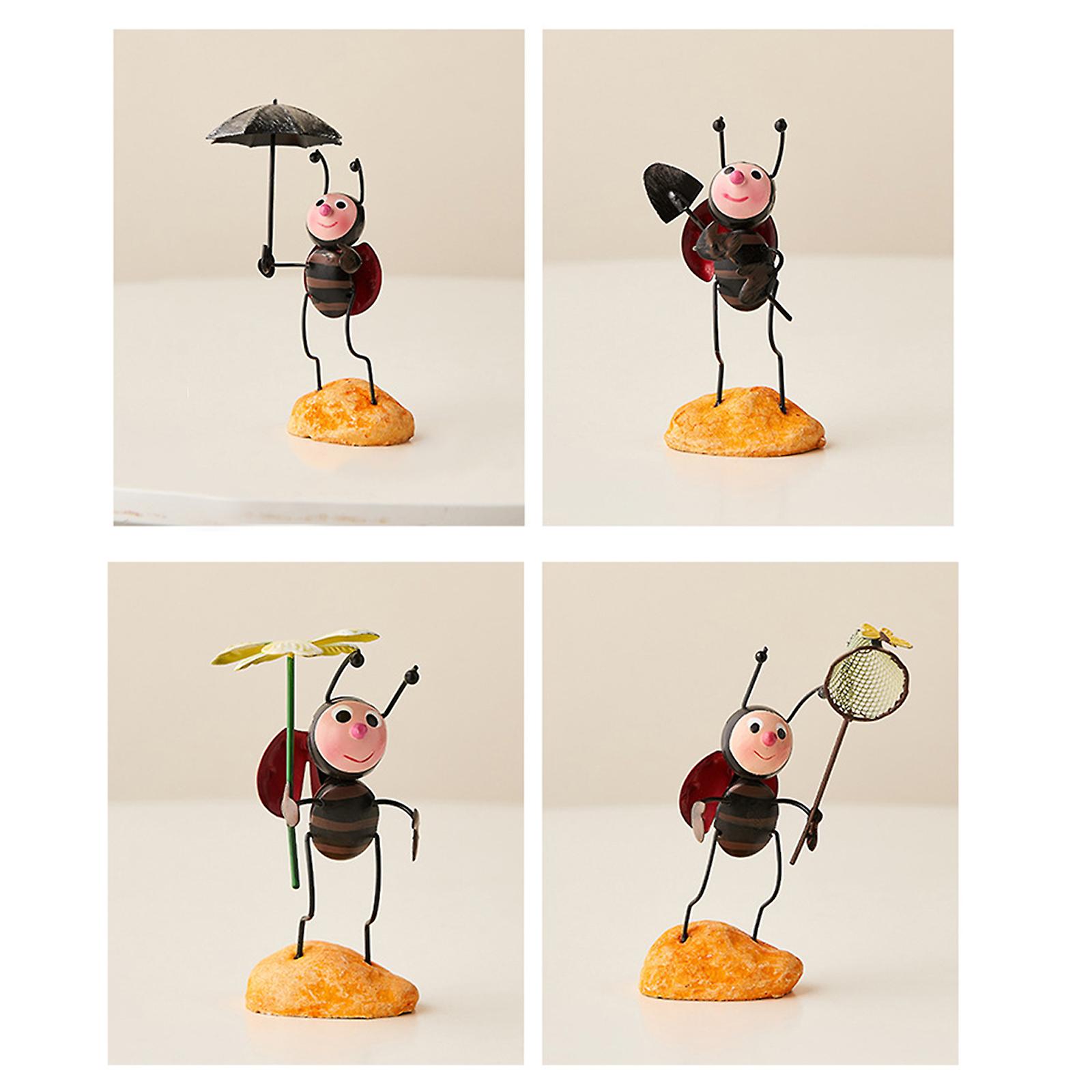 Cute Metal Ladybug Statue Figurine for Indoor Outdoor Decor, Yard Art ...