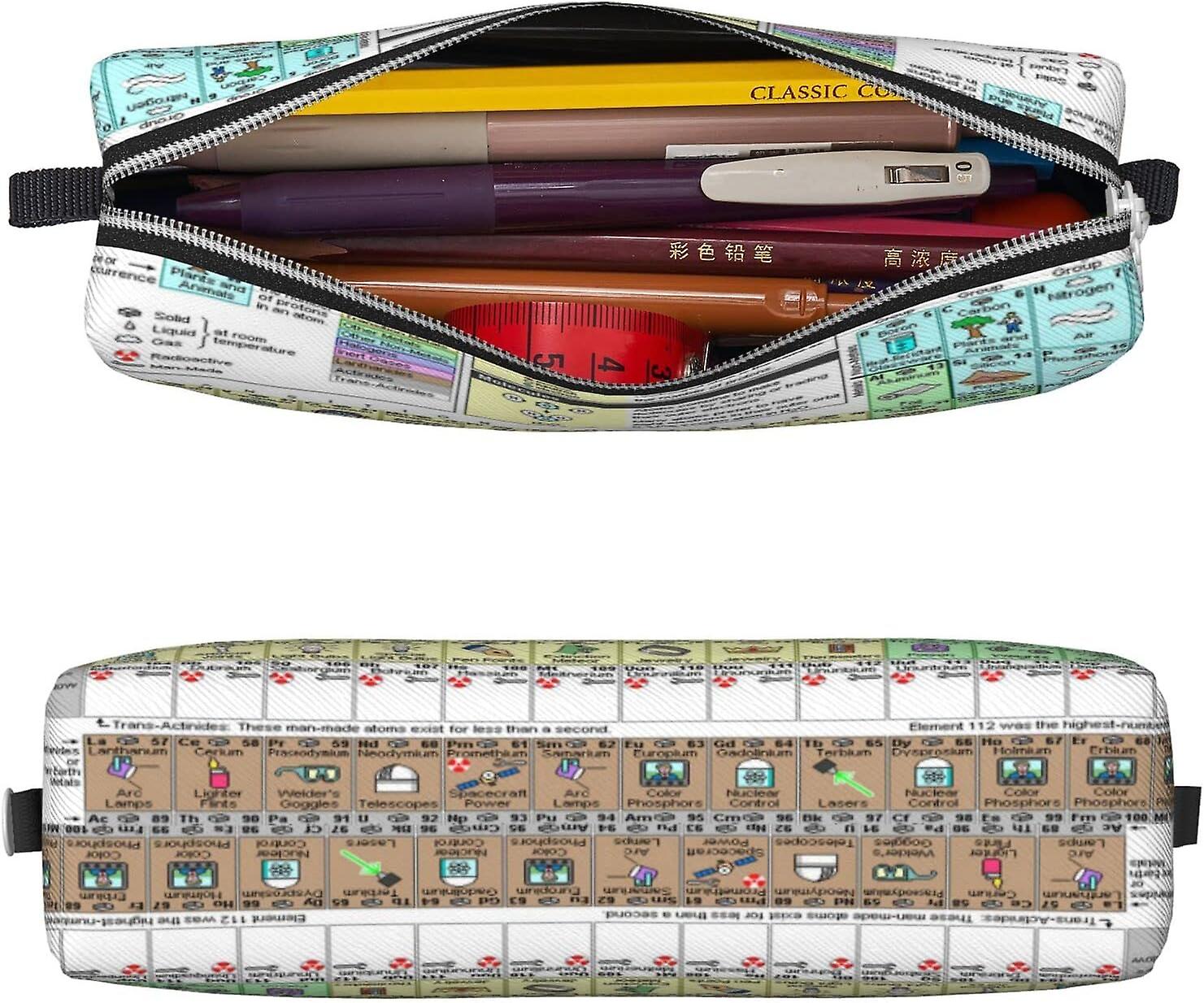 Leather Pencil Case Periodic Table of Elements Stationery Pencil Bag ...