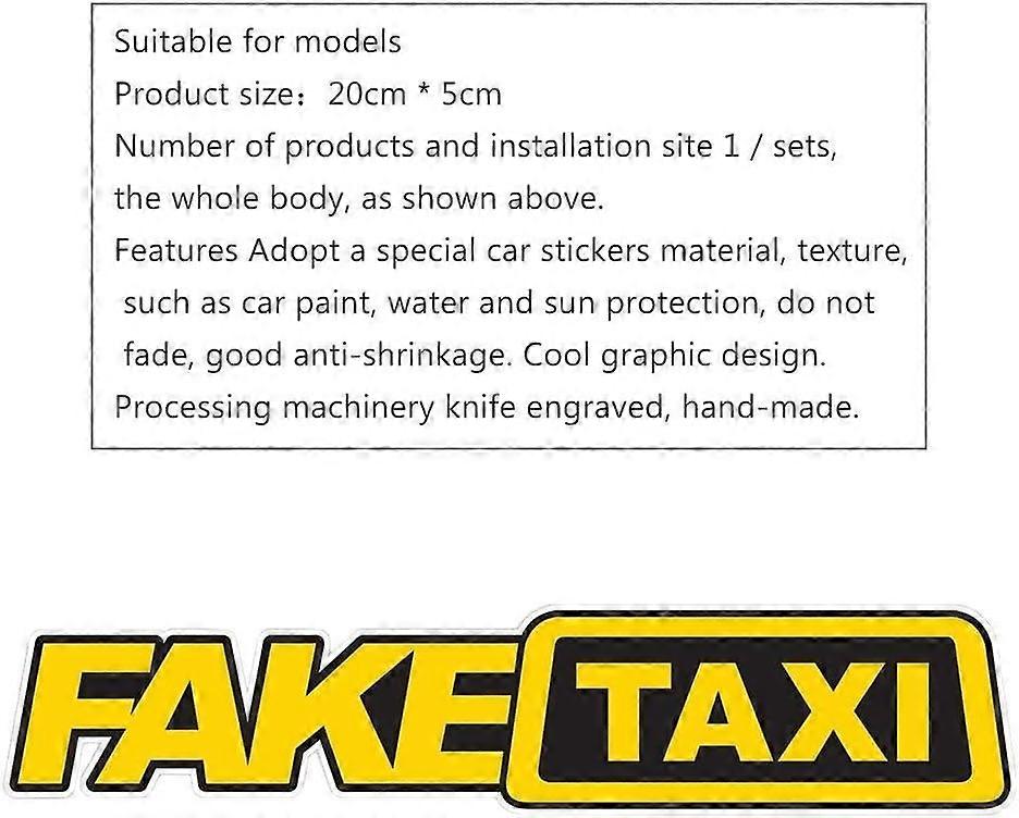 Fake Taxi Sticker | Funny Fake Taxi Car Sticker | Car Bumper Sticker ...