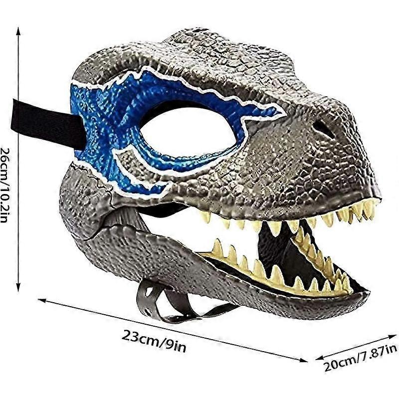 Barsinfi Blue Dinosaur Mask Jurassic World Raptor Dinosaur Accessories ...