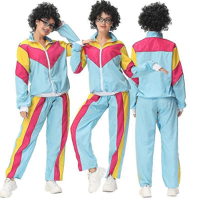 Umorden Adult 80s Rapper Hip Hop Dance Costume For Men Women Couple ...