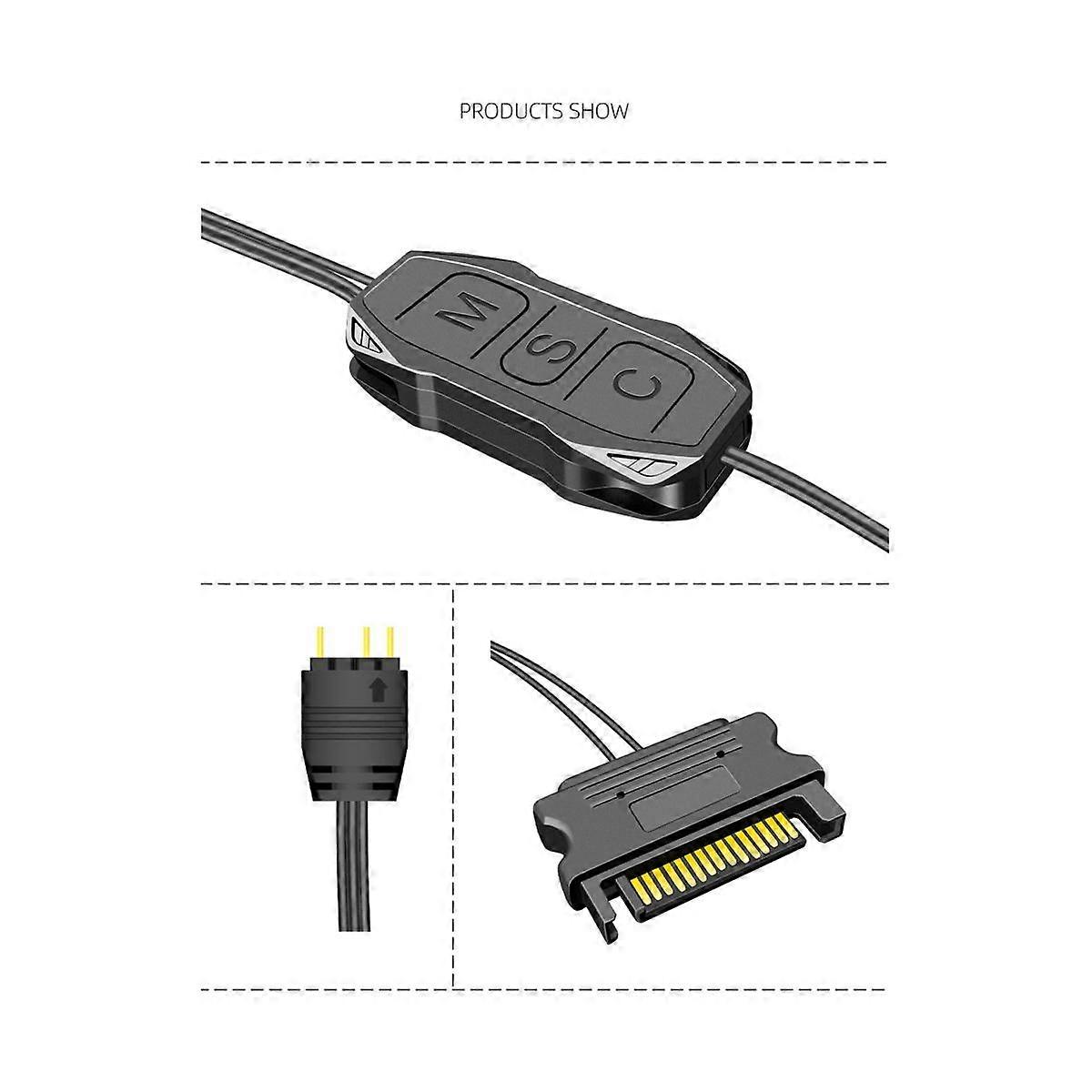 ARGB Mini Controller with Lengthen Cable Wide Compatibility 5V 3-Pin To ...