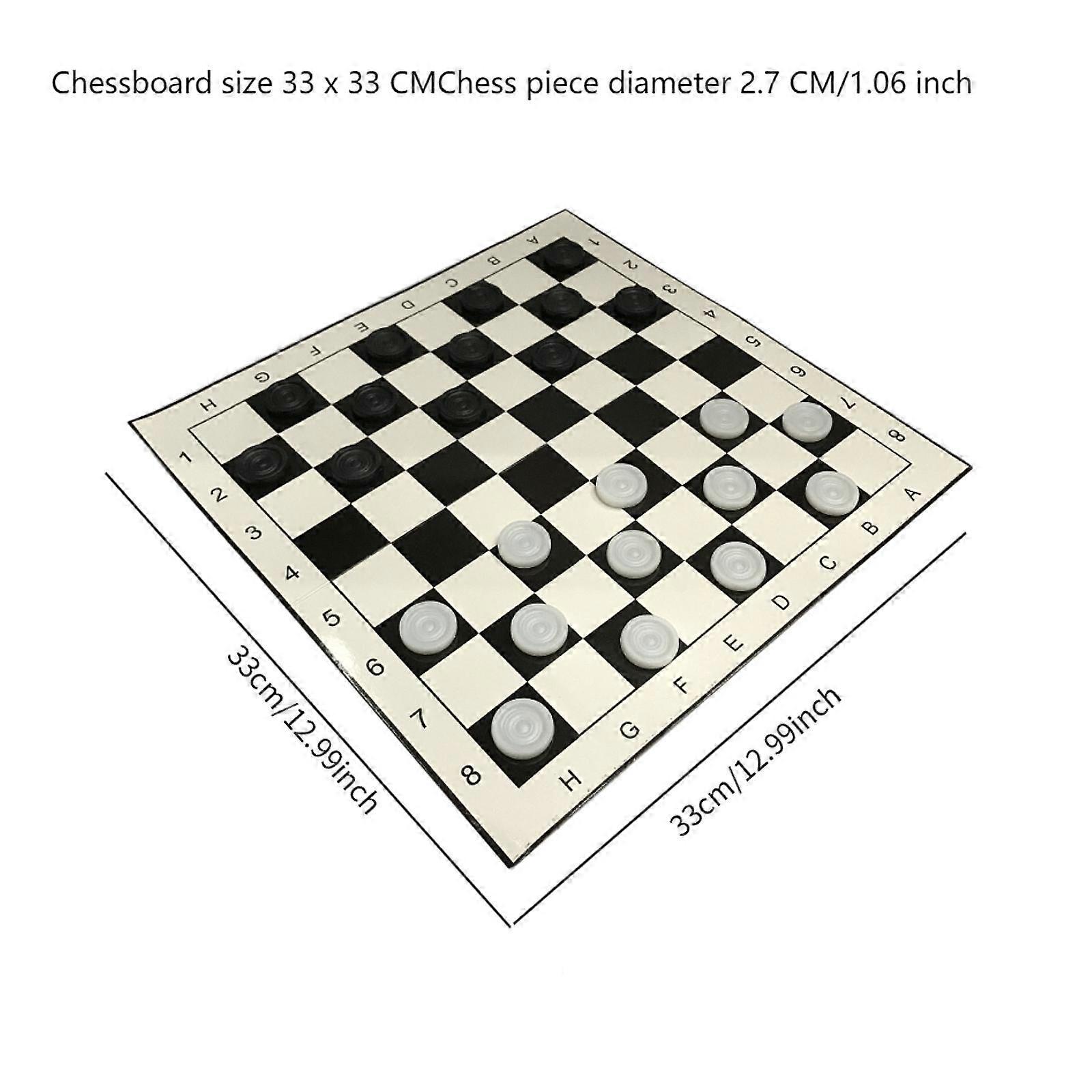 Checkers Board for Kid Family Board Game Portable Draughts for Travel ...