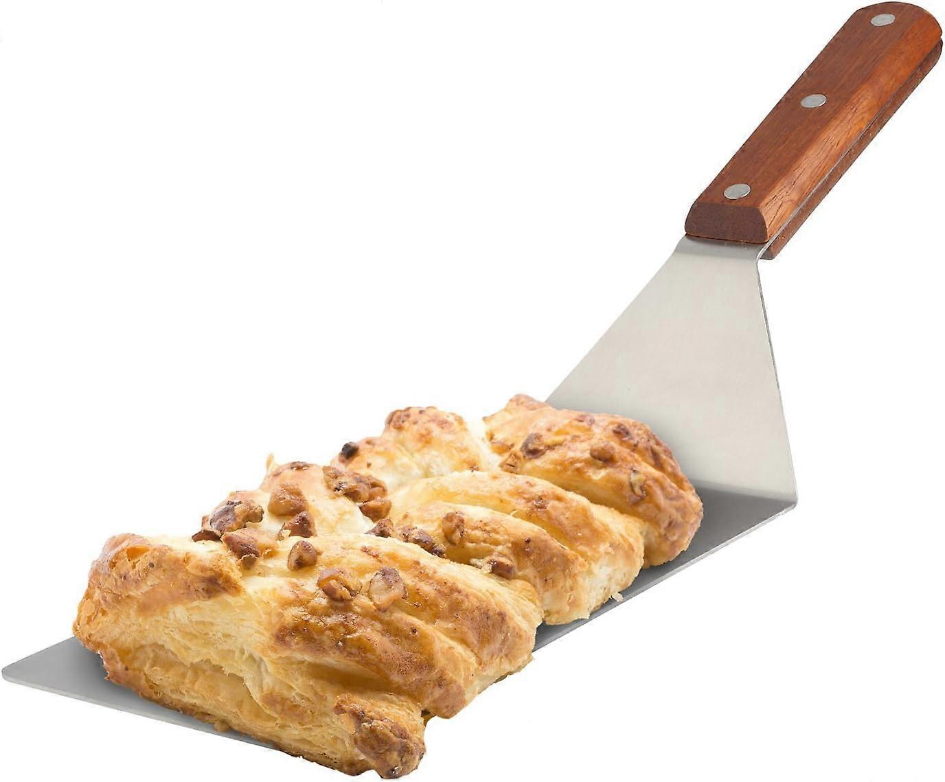 8 Extra-Large Sturdy Stainless Steel Spatula with Strong Wooden Handle ...