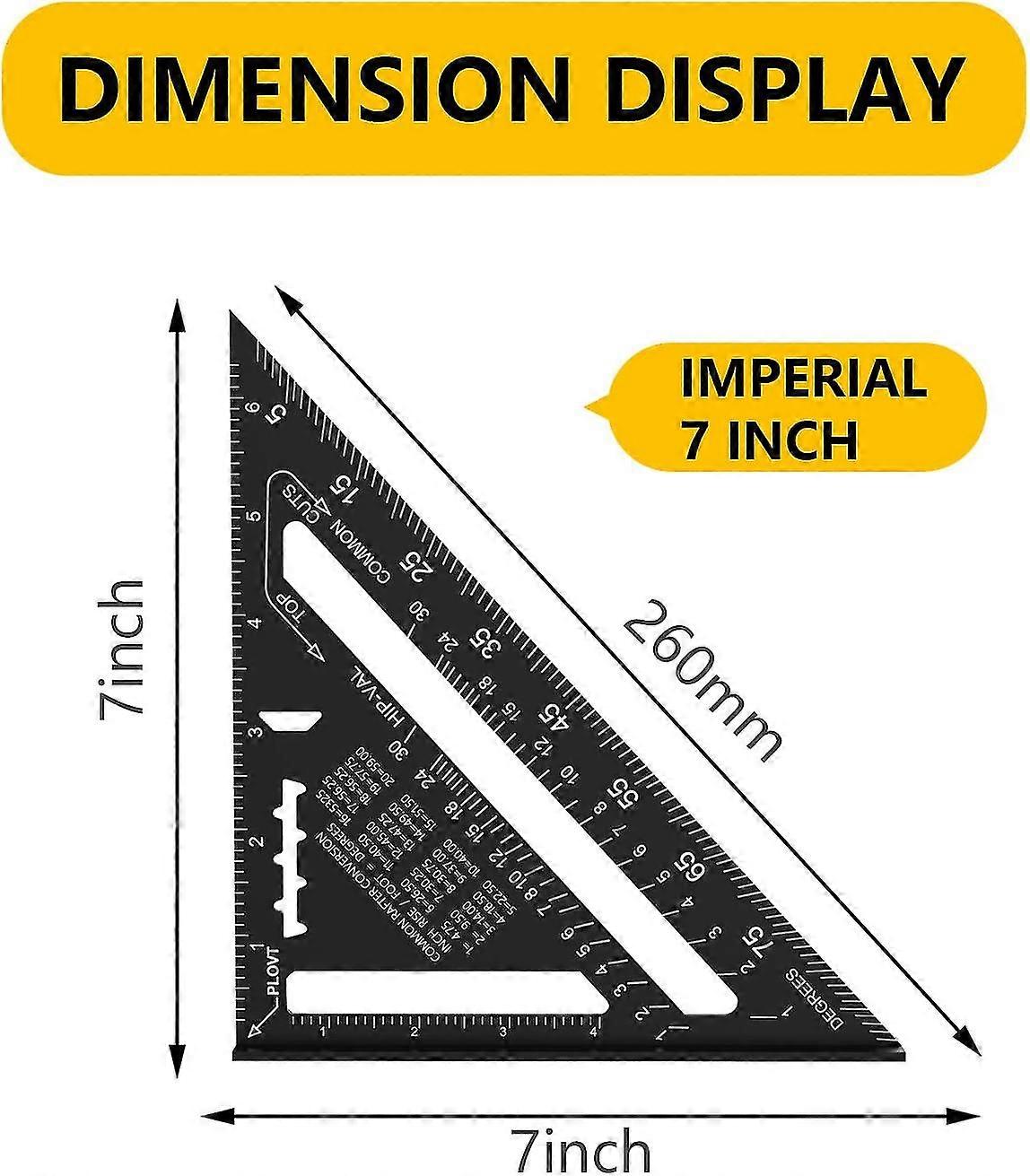 Professional Imperial Triangle Square Carpentry Angle Ruler Protractor ...