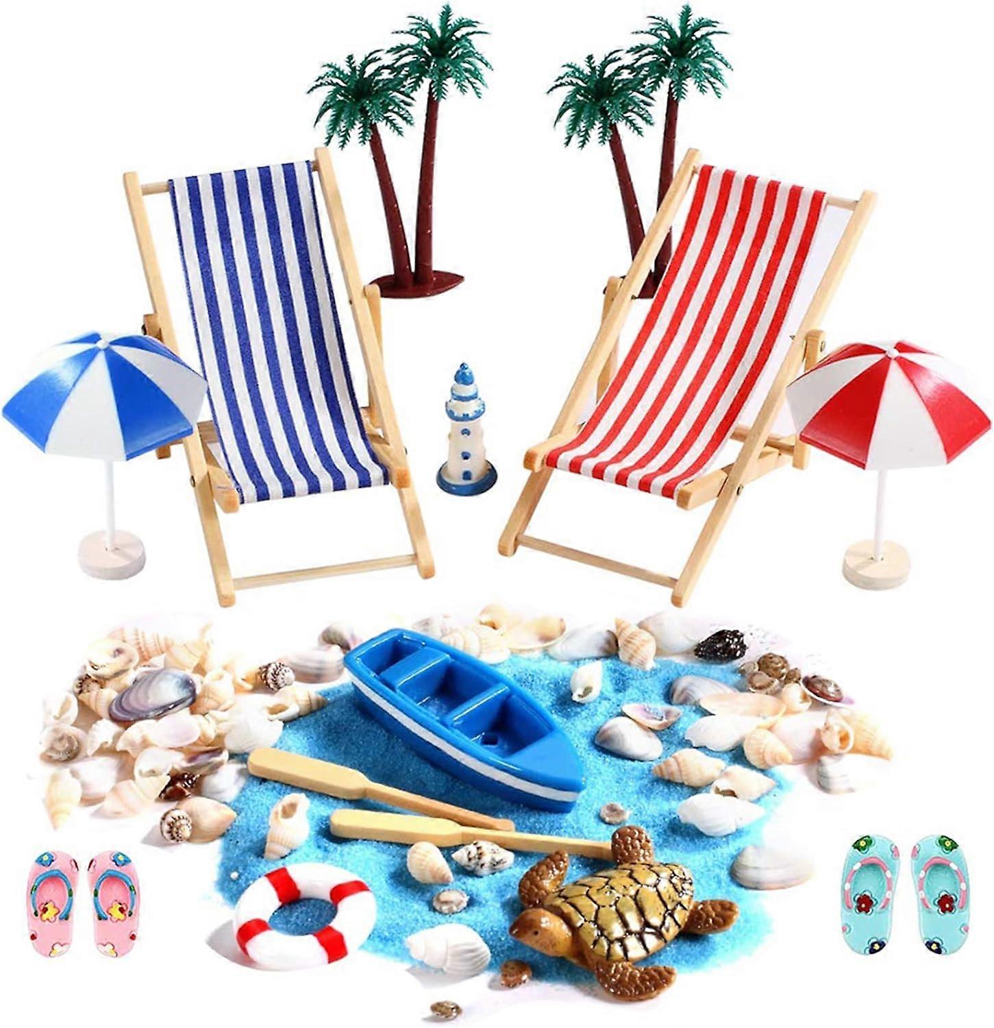 22 Pcs Beach Micro Landscape Miniature Decorations Mini Beach ...