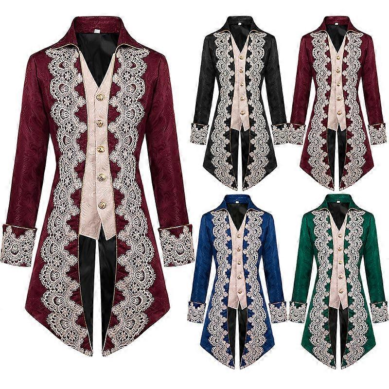 Medieval Victorian Costumes for Men Steampunk Jacket Vintage Tuxedo ...