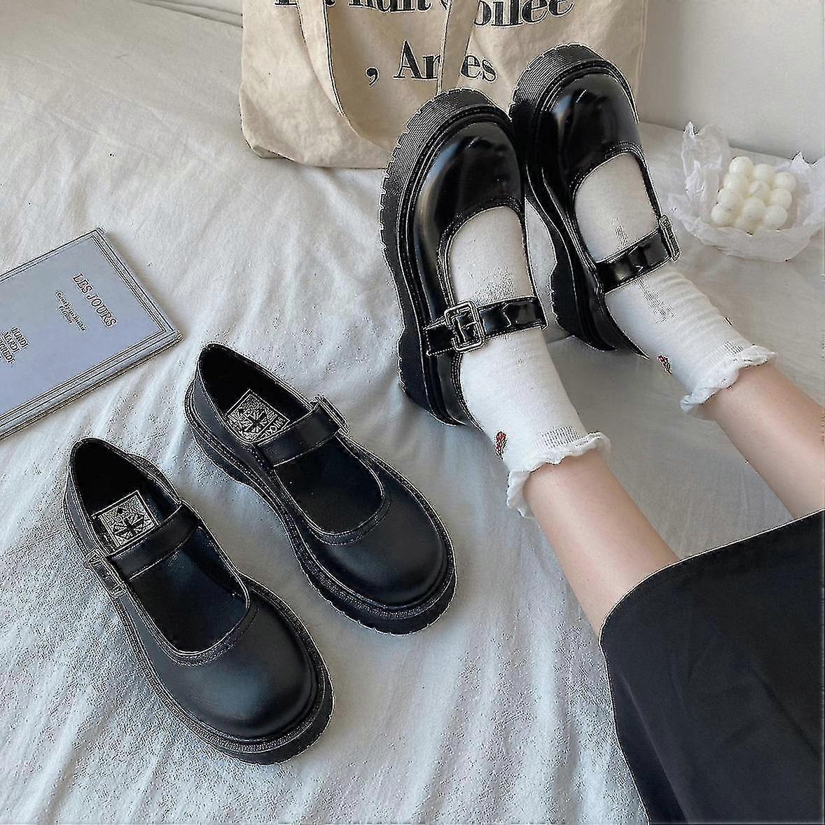 School Student Shoes College Girl Student Sweet Lolita Shoes Jk Uniform ...