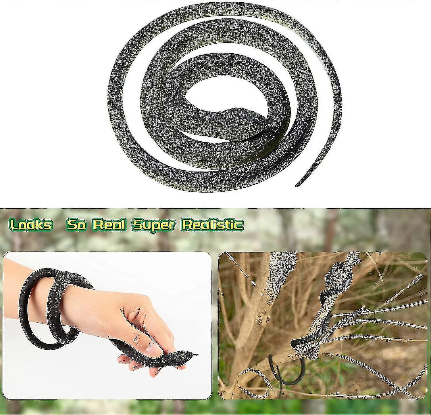 12 Pcs Realistic Rubber Snakes, Assorted Sizes Plastic Fake Snakes ...