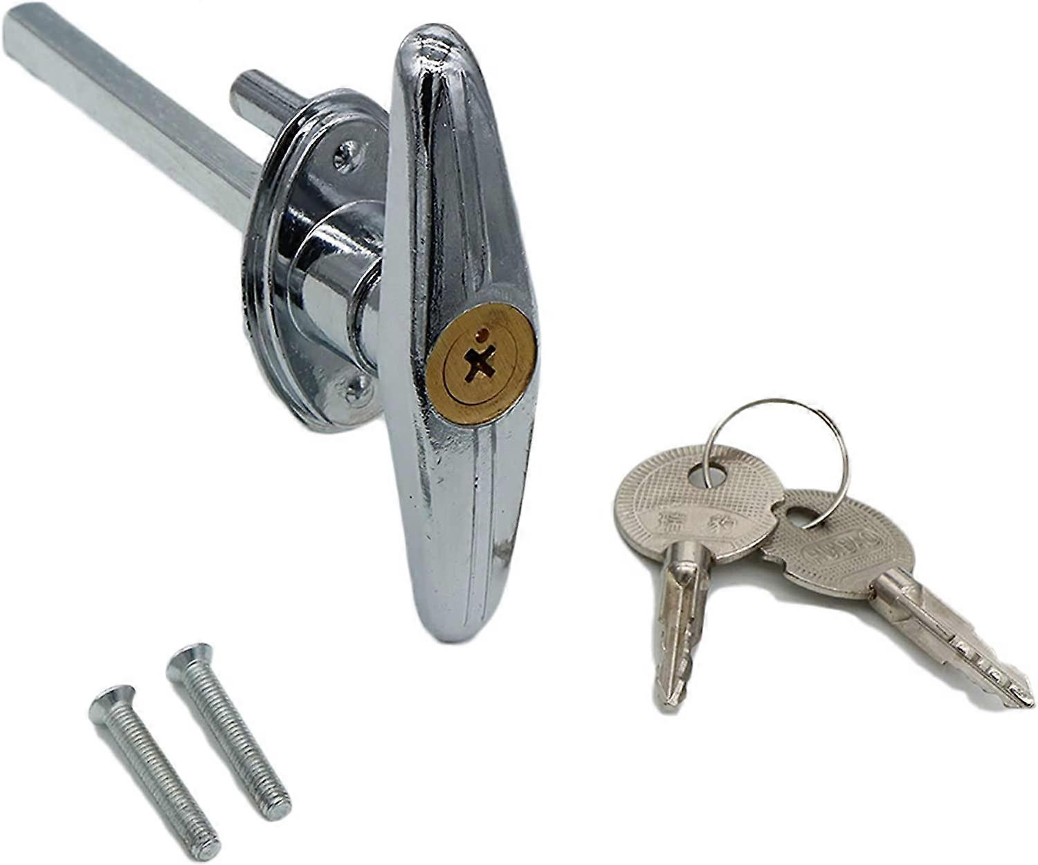 Garage Door Keyed T-Handle Lock Kit with 2Keys,Universal Shed Door Lock ...