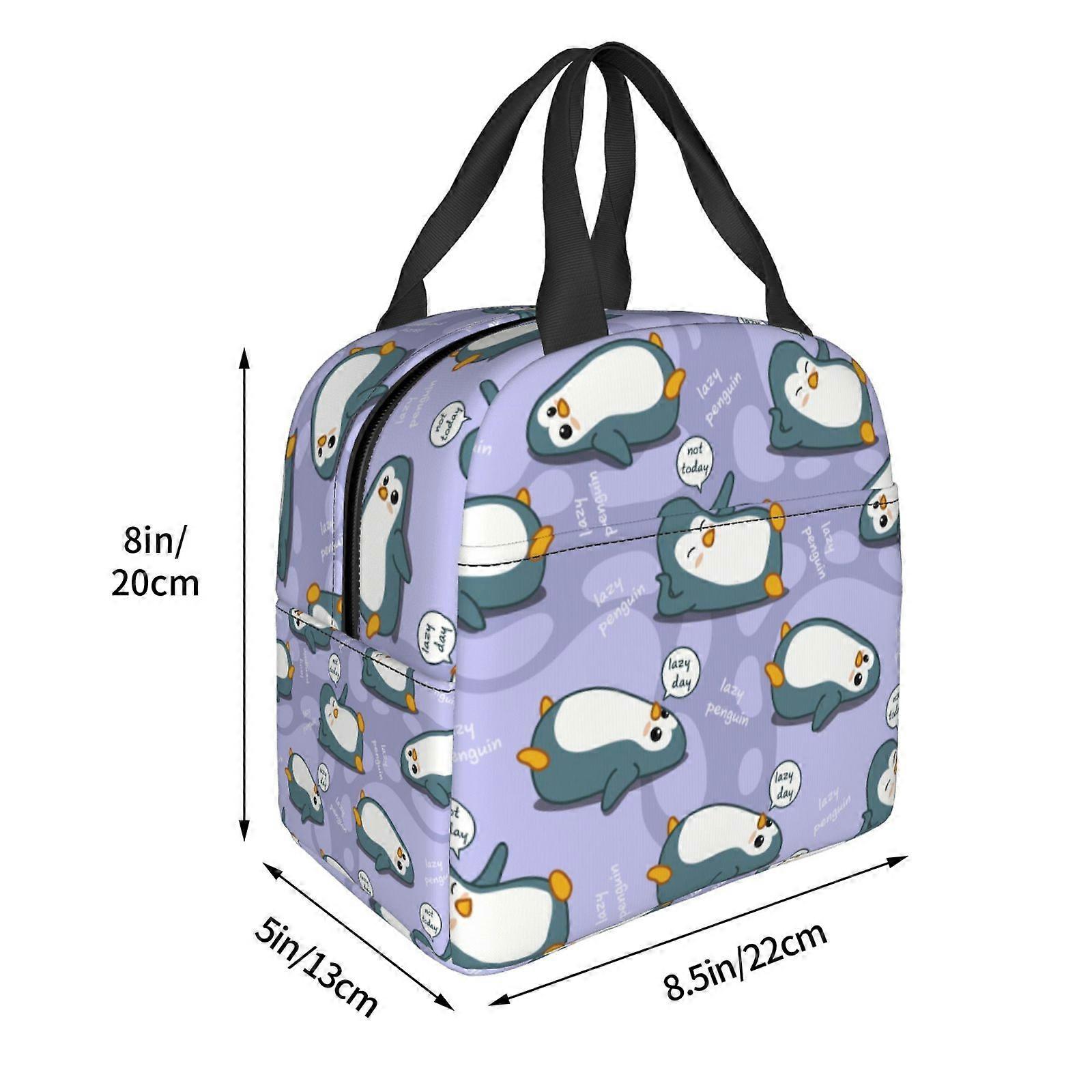 Cute And Funny Penguin Pattern Lunch Bag Reusable Insulated Lunch Box ...