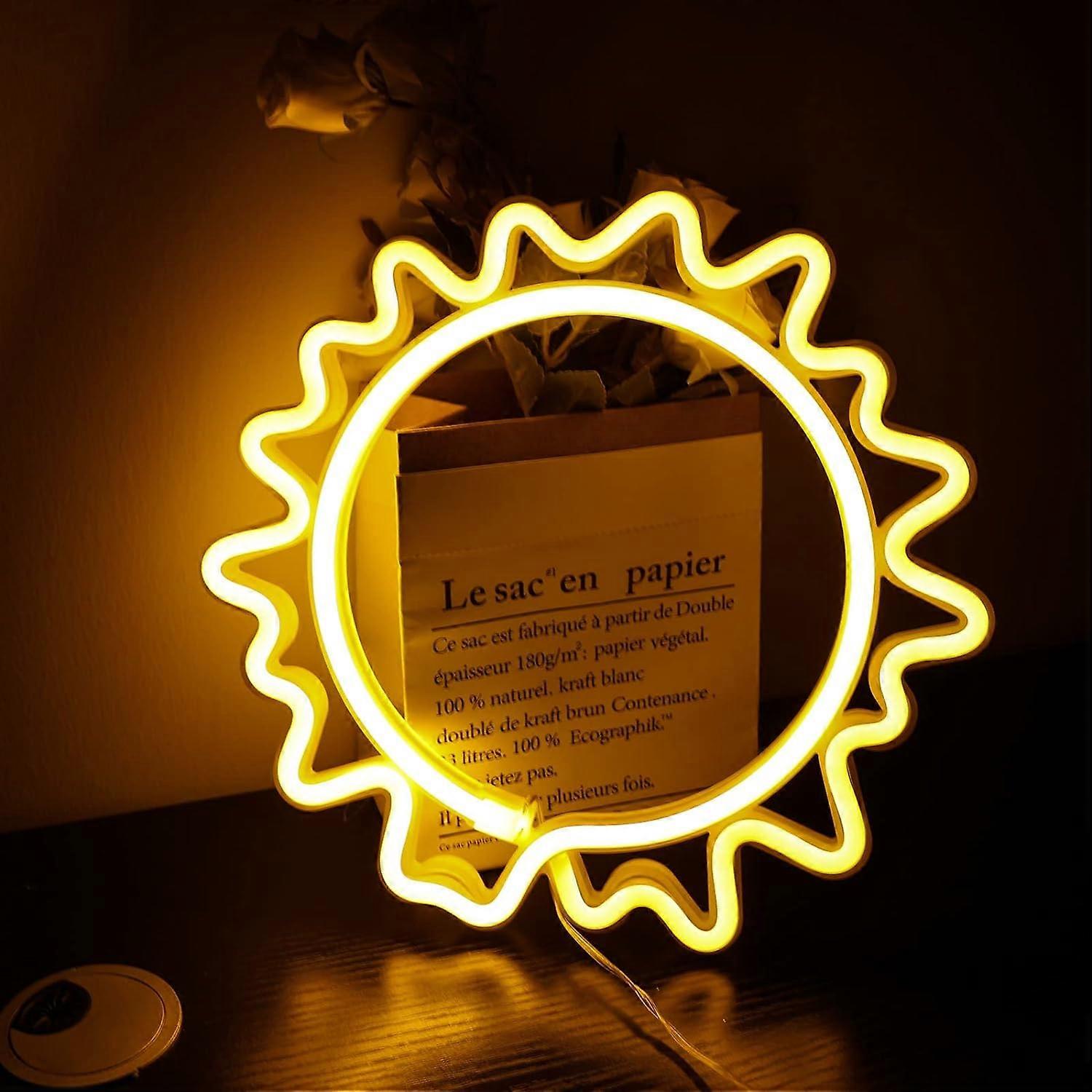 Sun Neon Light Neon Light Sign Neon Wall Light USB/Battery Powered Neon ...