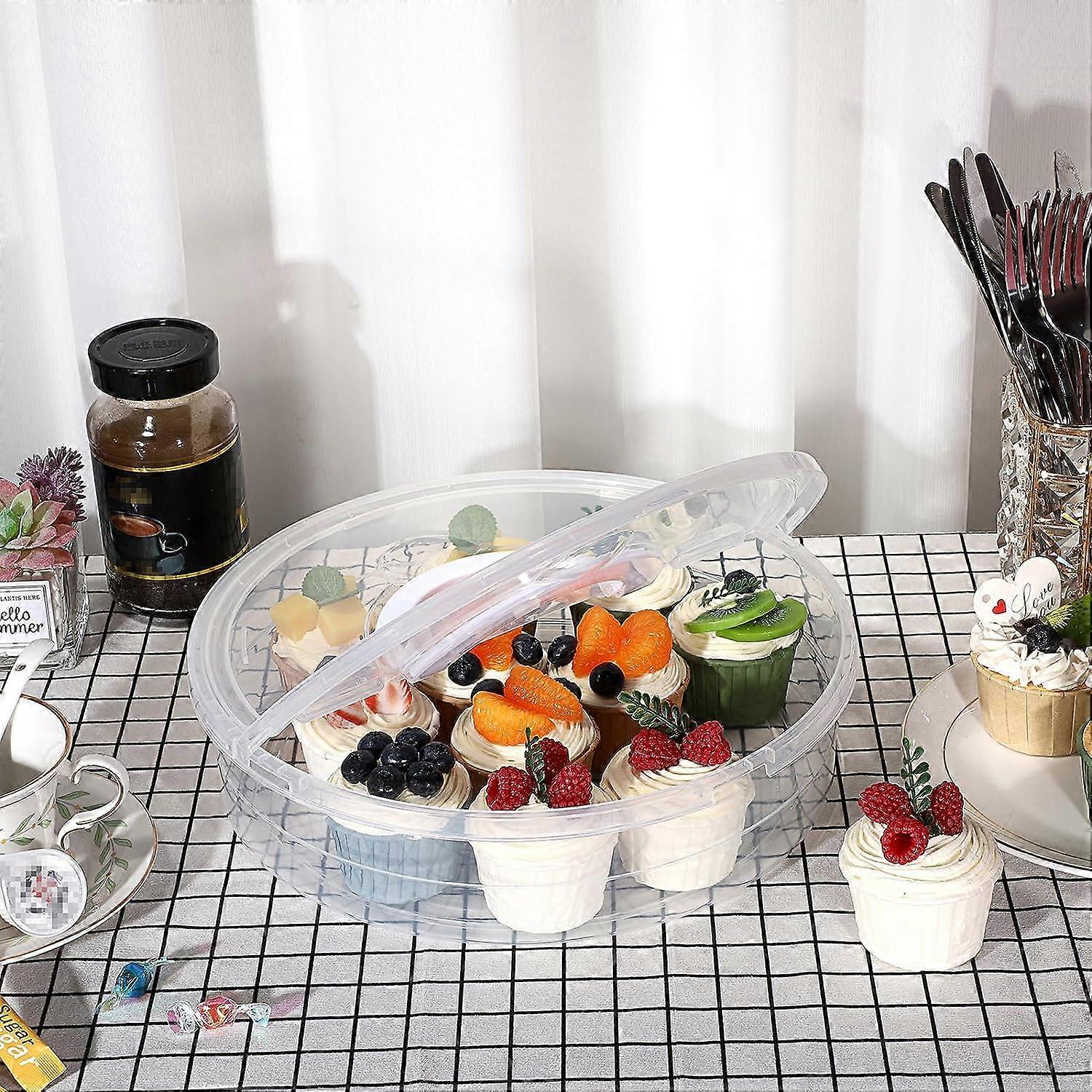 Plastic Clear Cake Pizza Storage Box, 30cm Round Food Storage Container ...