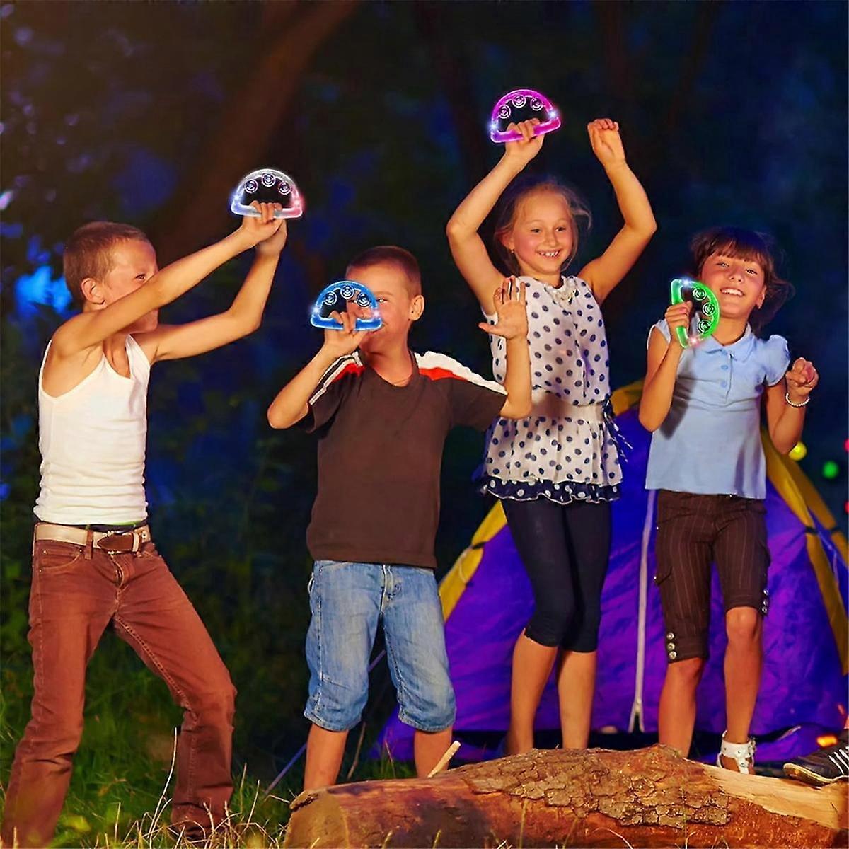 12 Pieces Light Up LED Tambourine, Musical Flashing Tambourine Glow ...