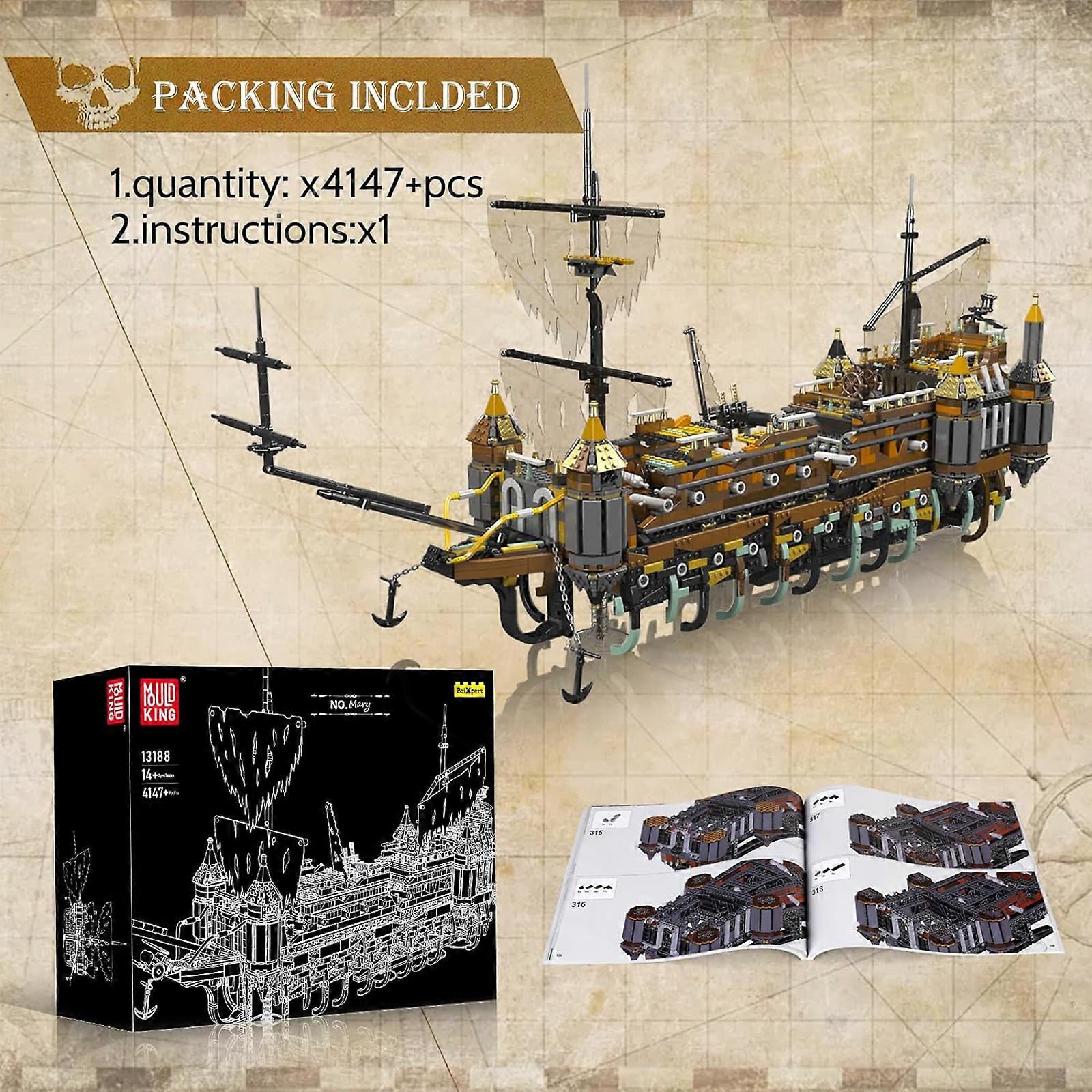 Mould King Pirates Ship for Silent Mary Large DIY Ghost Ship, MOC ...