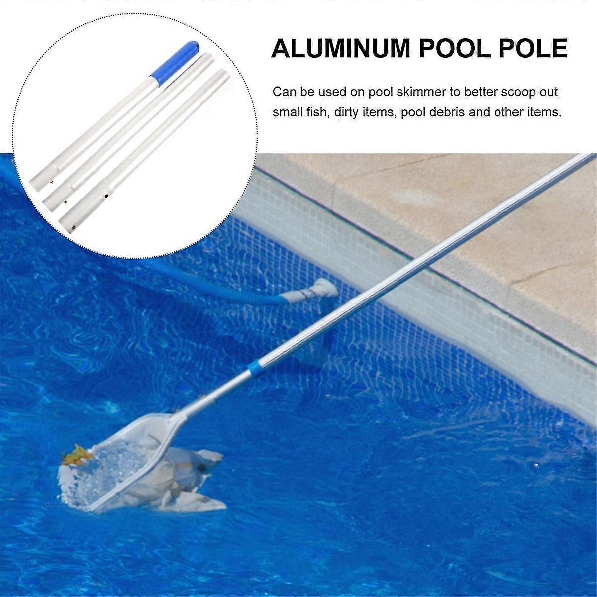 Fish Basket Pole Swimming Pool Fishing Rod Metal Pool Brush Skimmer For ...
