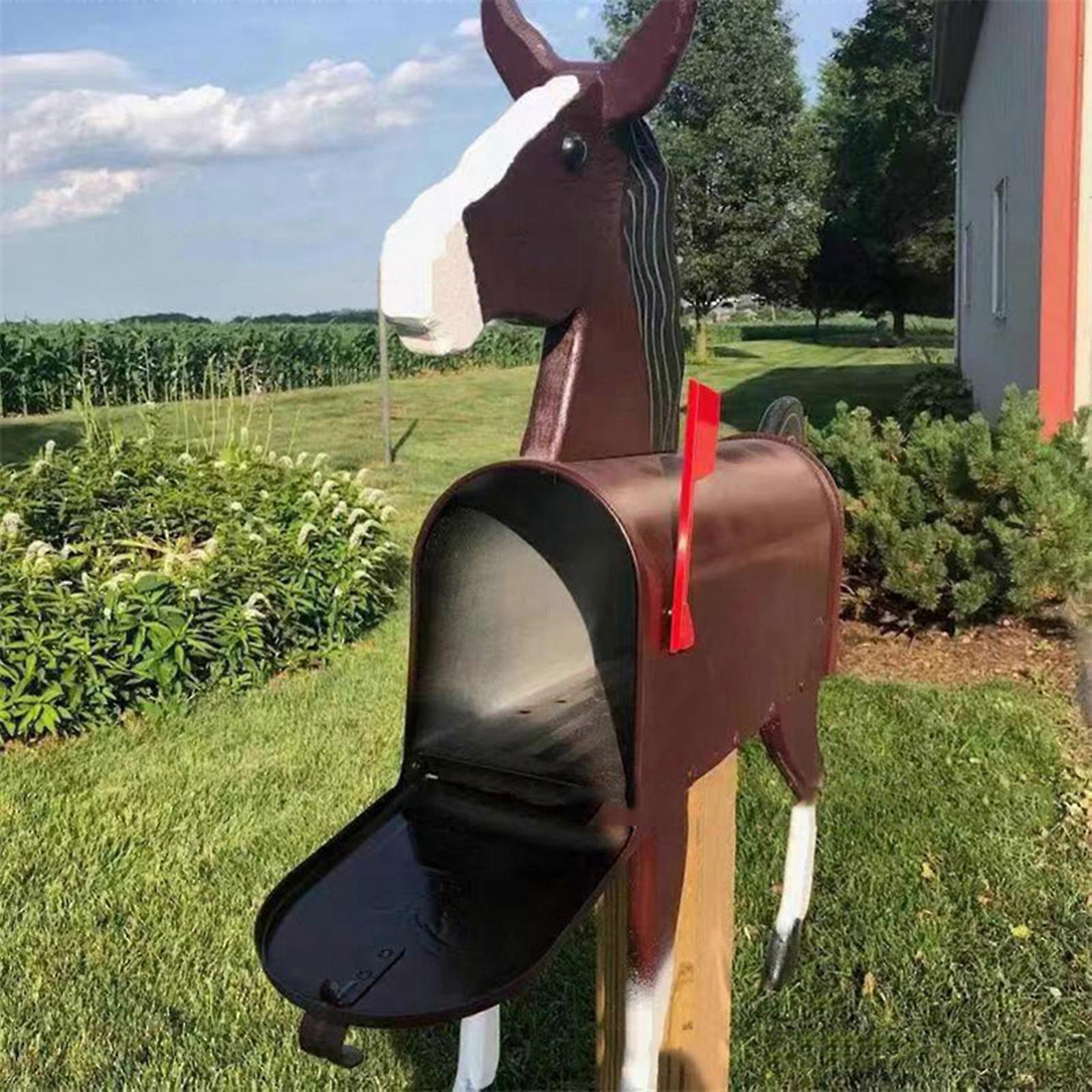 Unique Cow And Horse Mailbox Metal Wall Mounted Mailbox Outdoor Garden ...