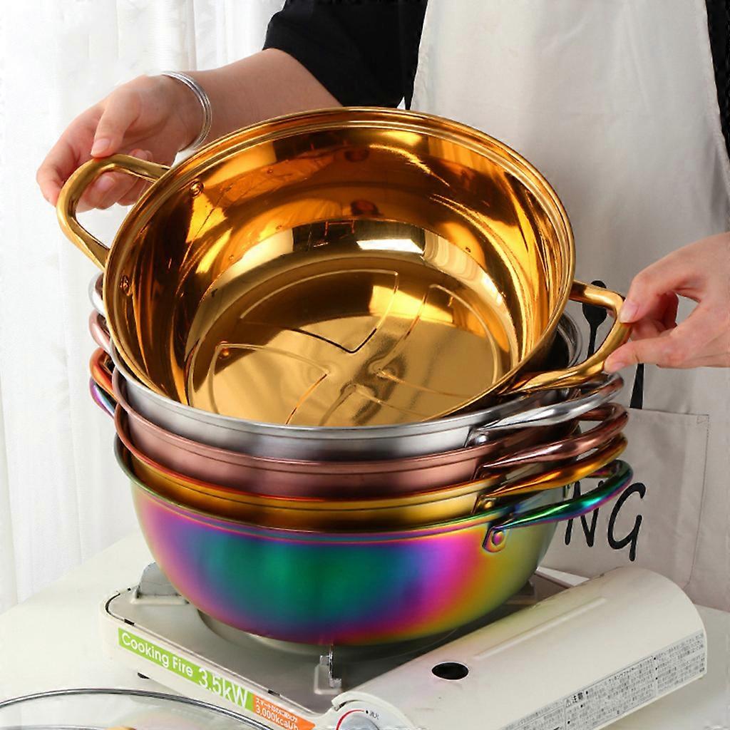 Stainless Steel Divided Pot Gas Stove Cooker Hot Pot Soup Cooking Pot ...
