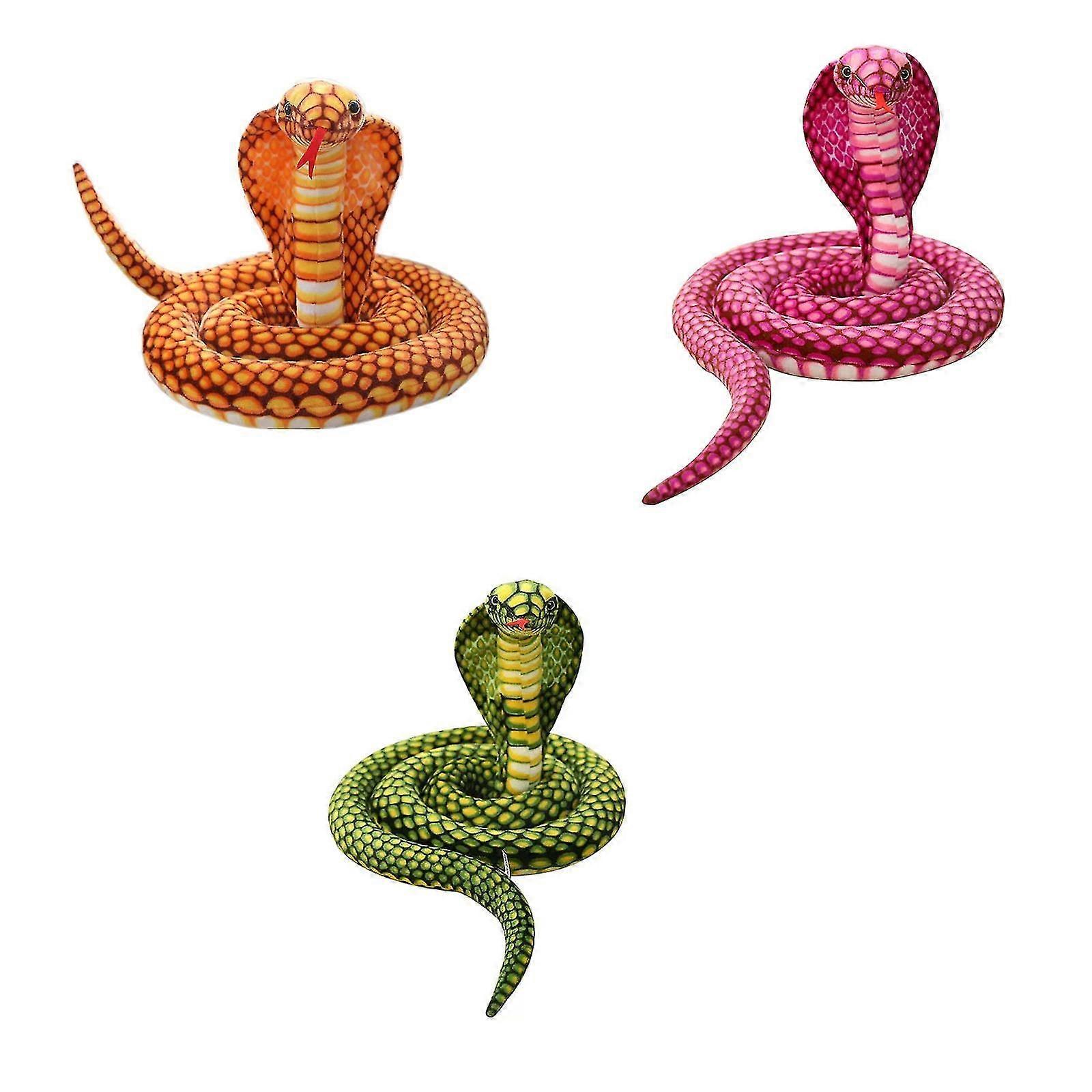 Large Simulation Snake Plush Toy - Realistic Cobra Stuffed Animals For ...