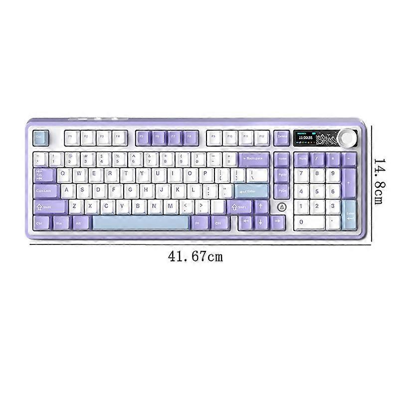 Ajazz AK980 2.4G/BT/Wired Tri-mode Mechanical Keyboard With Screen 98 ...