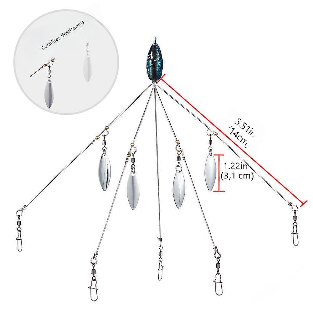 Bassdash Umbrella Fishing Rig 5 Arm Alabama Rig Head Sinking Jig Group ...